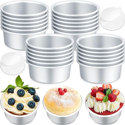 Amazon.com: Gerrii 27 Pcs 4 Inch Small Cake Pan Mini Round Cake Pans ...