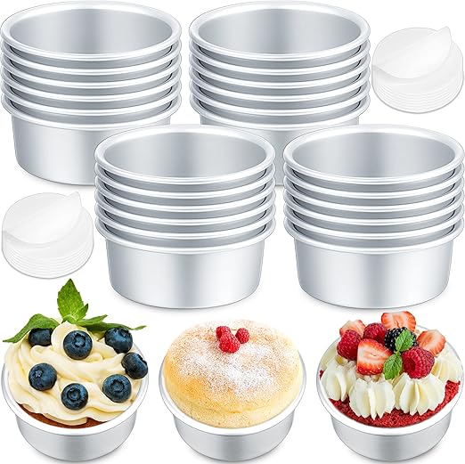 Amazon.com: Gerrii 27 Pcs 4 Inch Small Cake Pan Mini Round Cake Pans ...