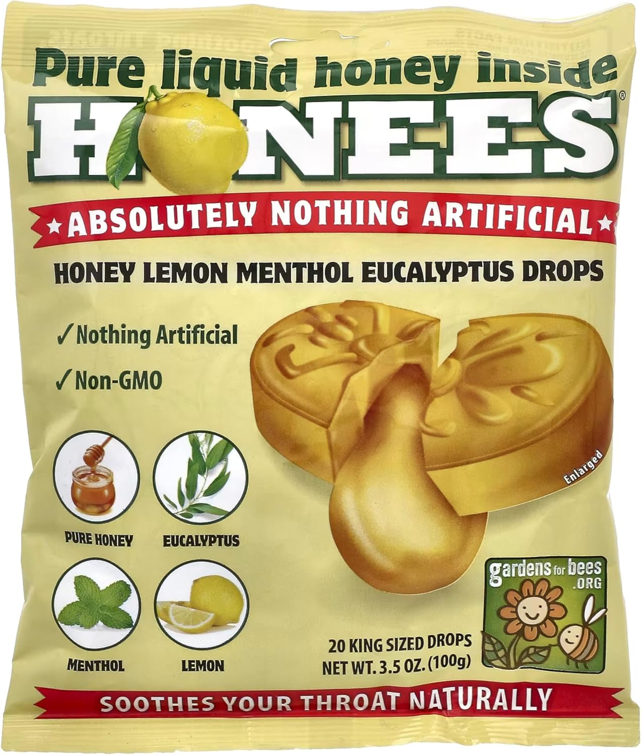 Amazon.com: Honees Filled Honey Lemon Cough Drops- Filled with Honey ...