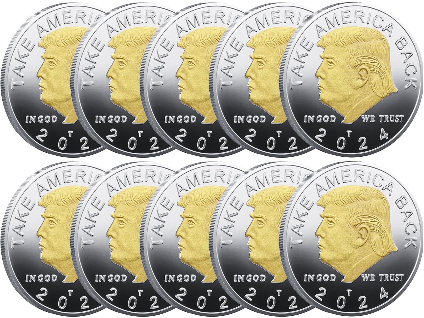 Amazon.com: iksya 10 Pack President Donald Trump Coin 2024 - Protective ...