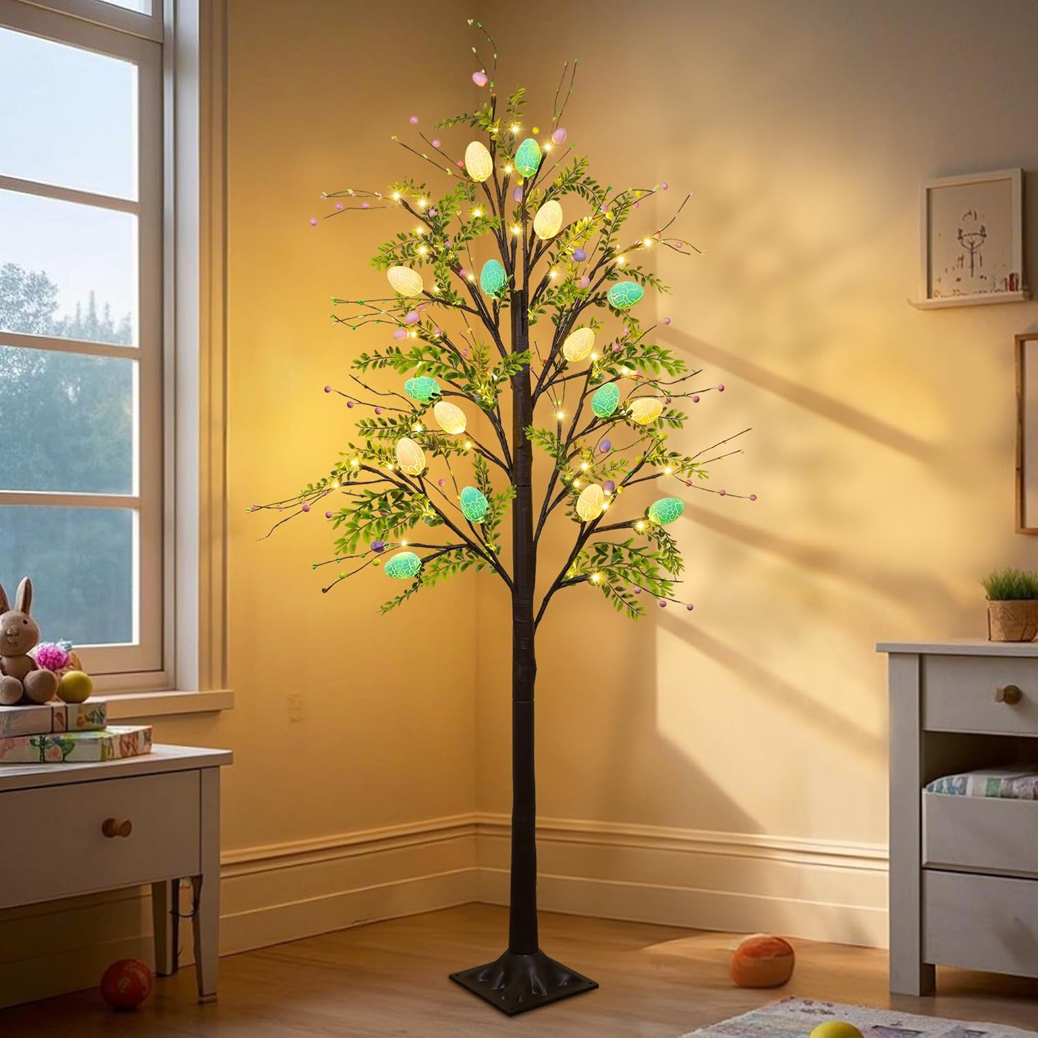 Amazon.com: DR.DUDU 5FT Lighted Easter Tree with Timer, Easter ...
