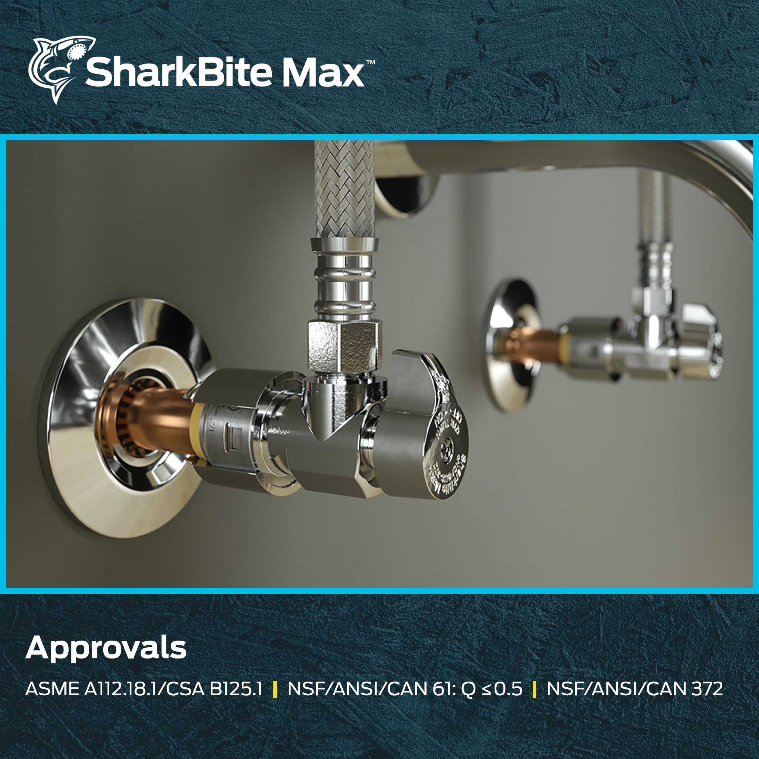 Snapklik SharkBite Max 1 2 X 3 8 Inch Compression Angle Stop Valve