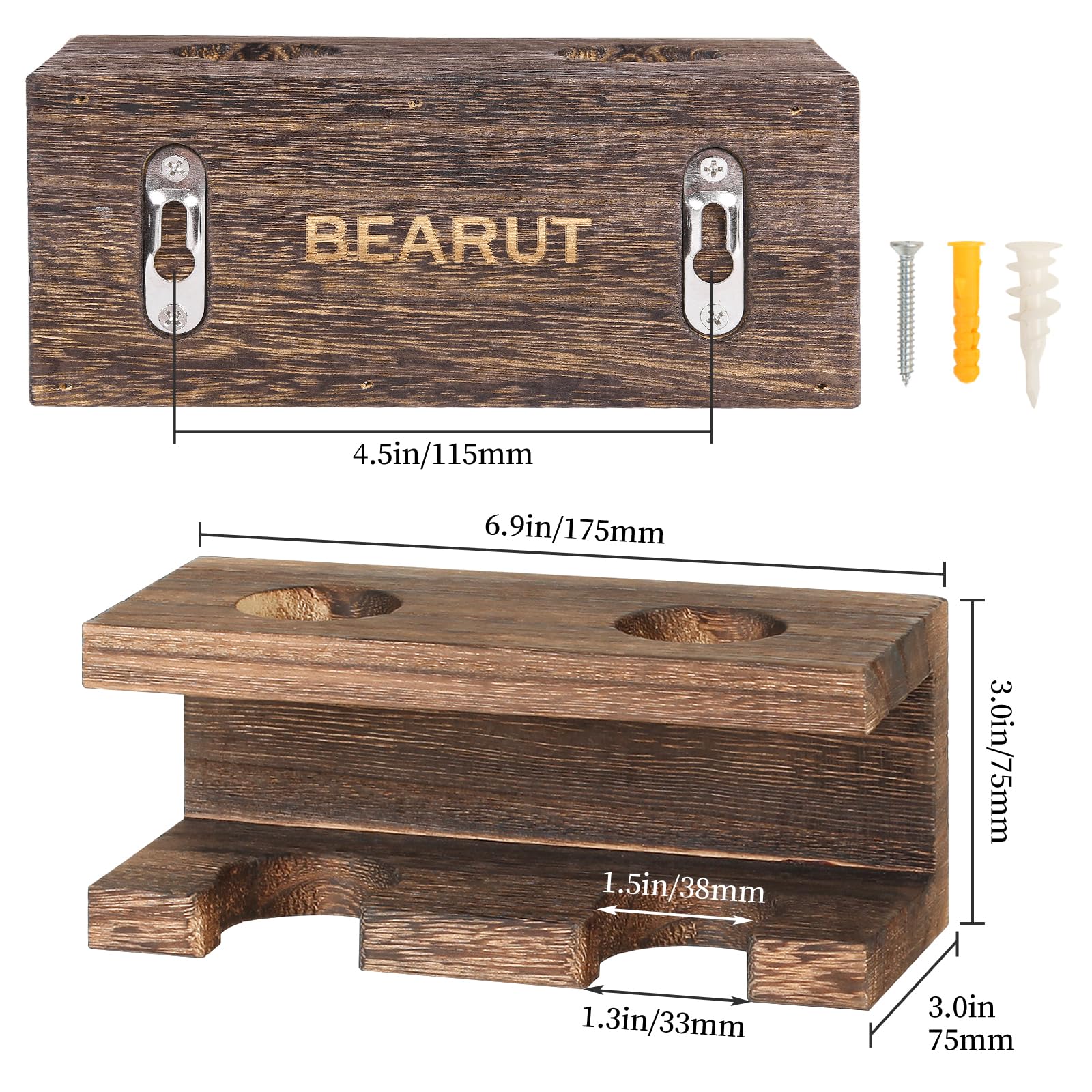 Snapklik.com : 2 Pack Baseball Bat Holder And Ball Display Floating ...