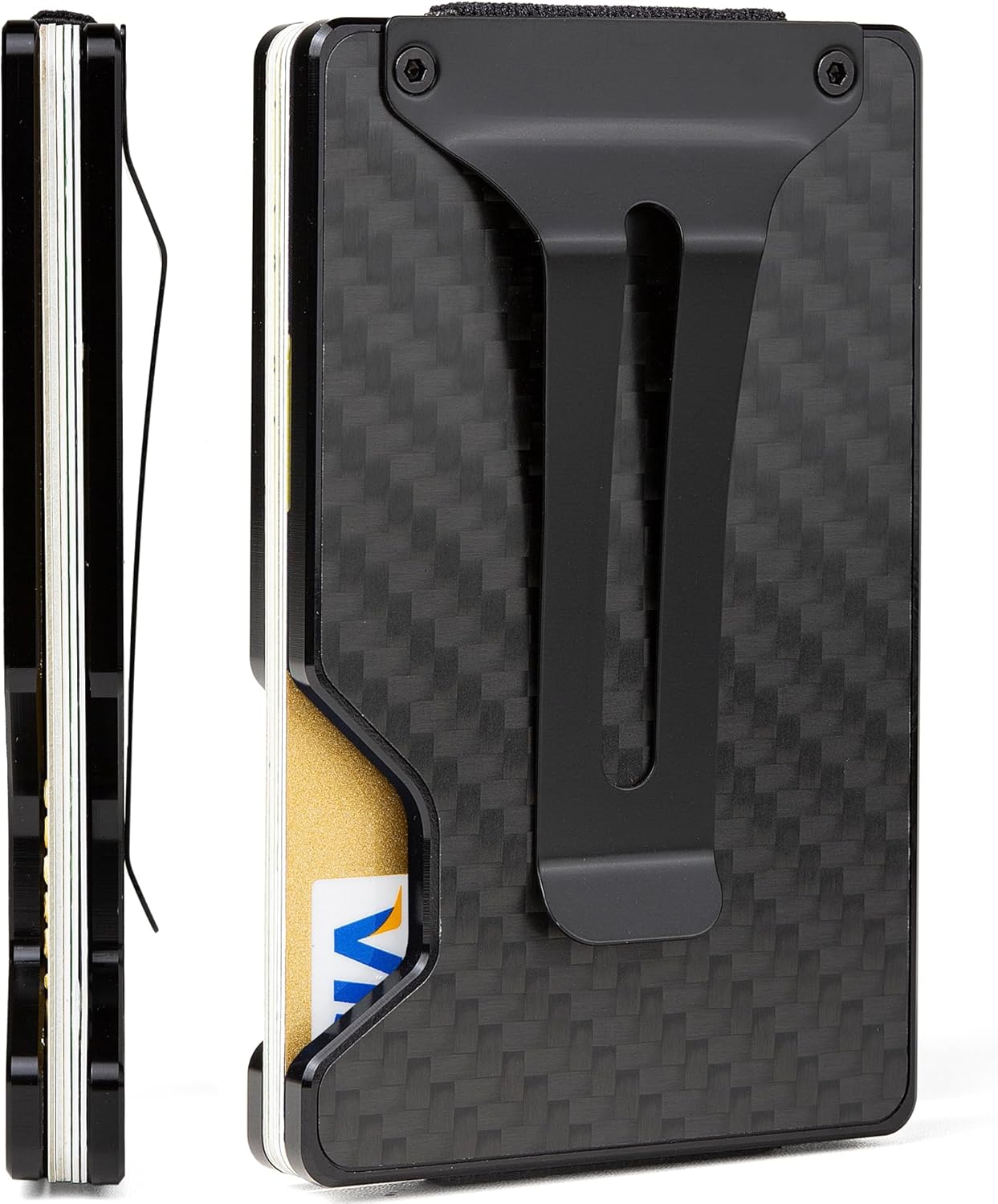 Amazon.com: FIRDIKT Carbon Fiber Minimalist Wallet for Men, Slim Metal ...
