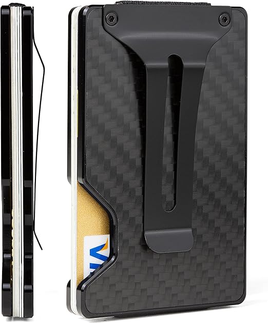 Amazon.com: FIRDIKT Carbon Fiber Minimalist Wallet for Men, Slim Metal ...