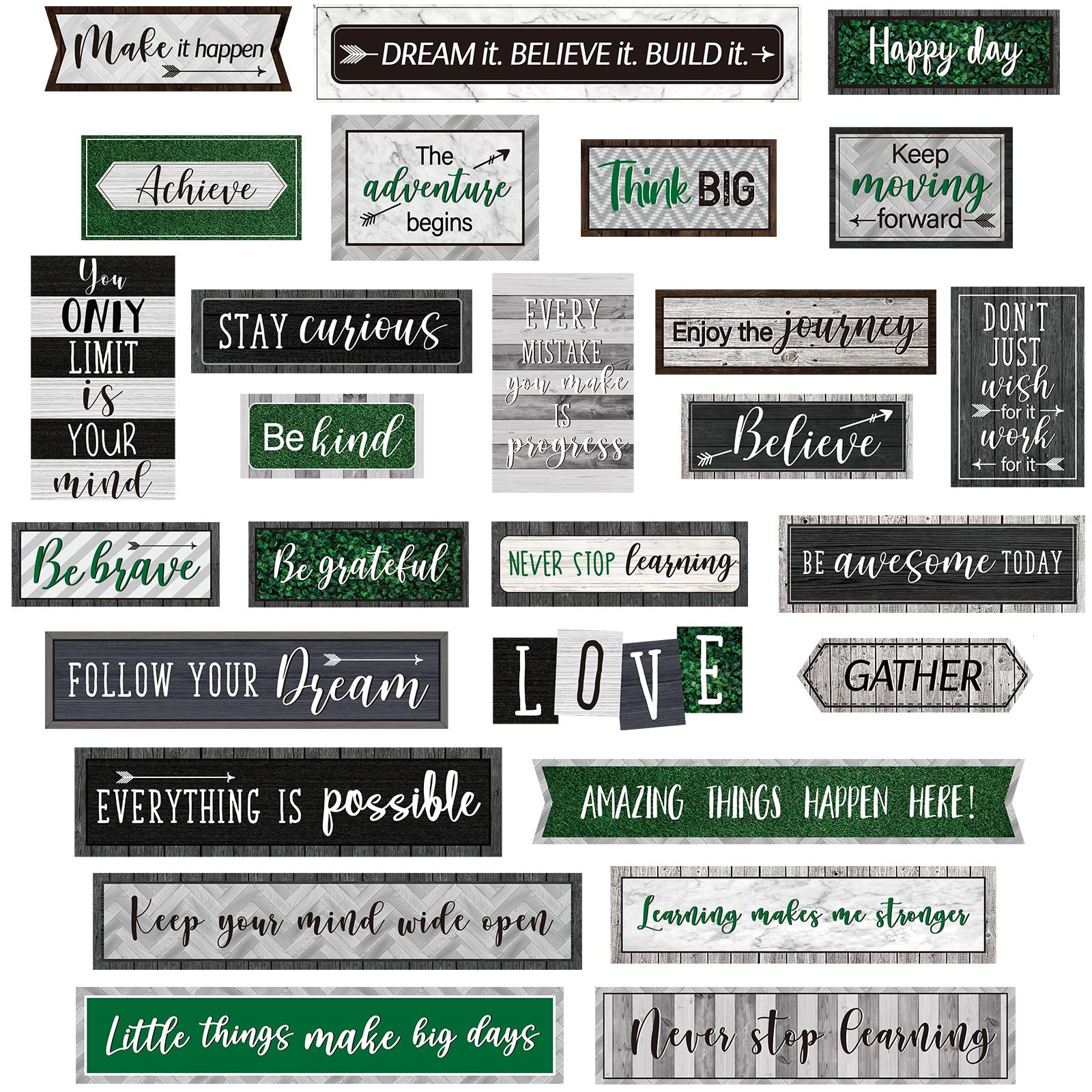 Buy 27 Pcs Inspirational Bulletin Board Decorations Positive Banner ...