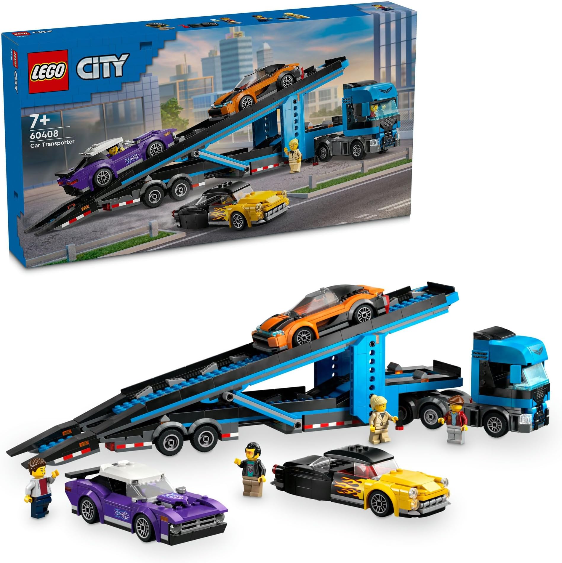 LEGO® City Car Transporter Truck with Sports Cars 60408, 4 Vehicle Toy ...