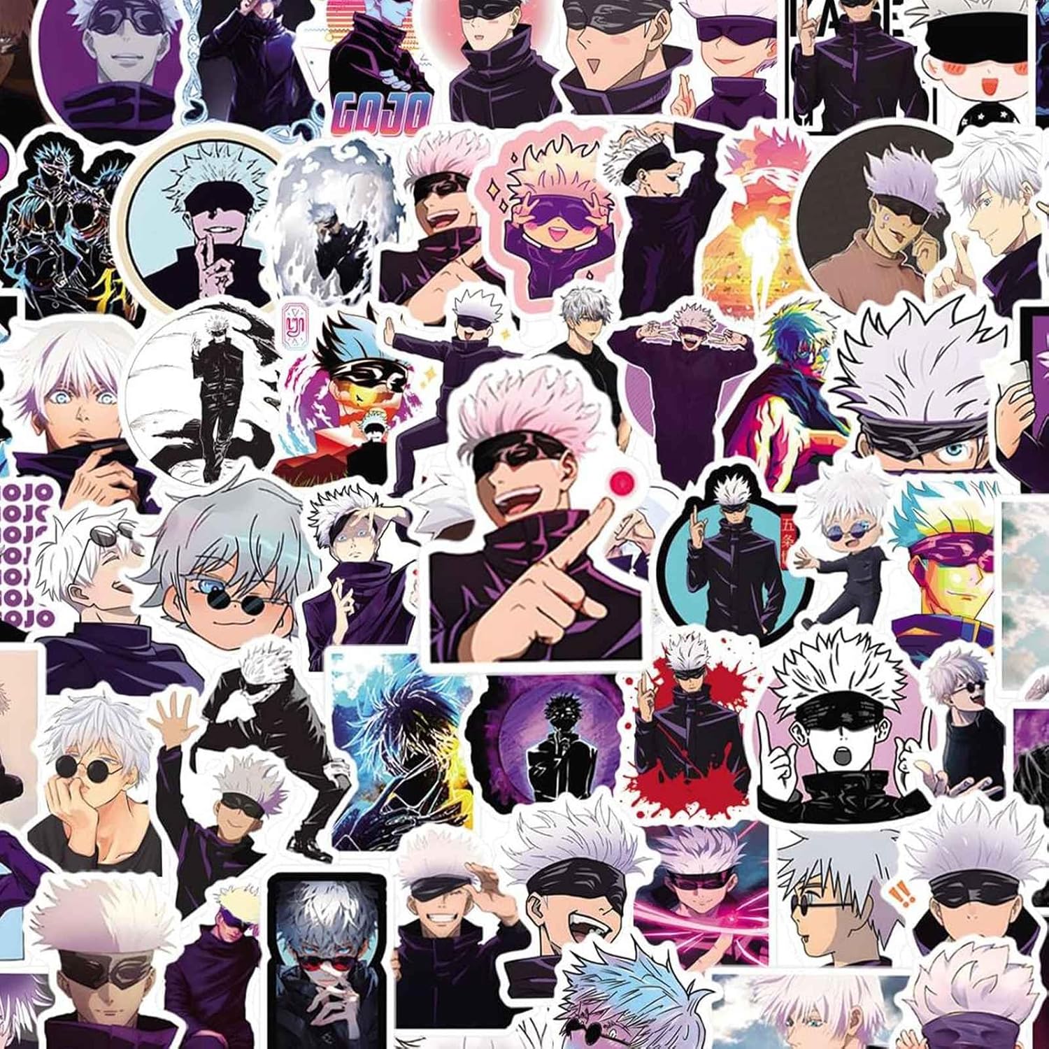 Amazon.com: 123 pcs Gojo Satoru Stickers, Cute Cartoon Anime Stickers ...