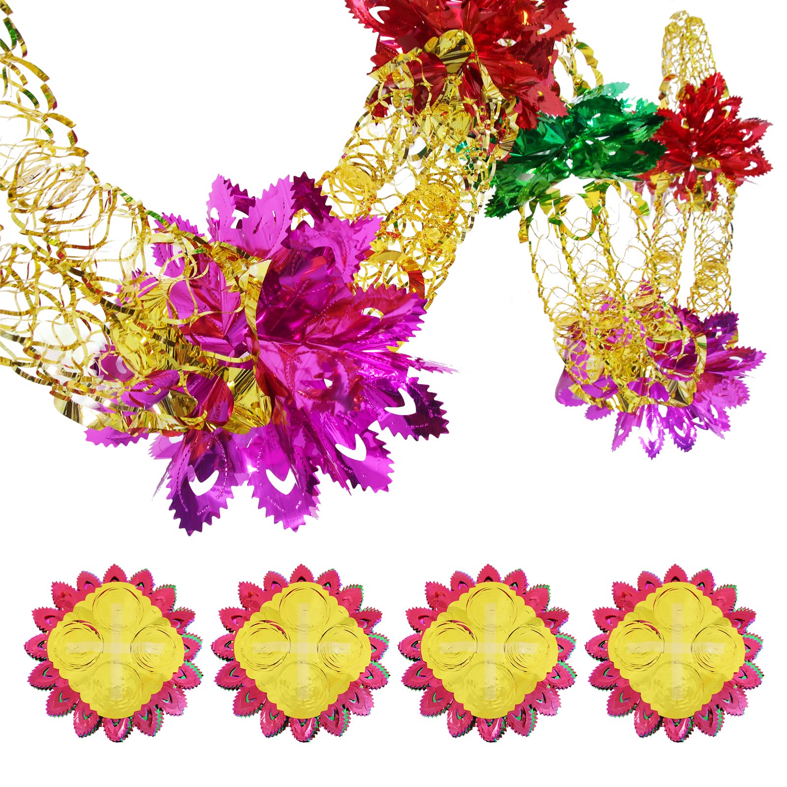 4Pcs Christmas Foil Decorations, Christmas Ceiling Decorations Retro ...