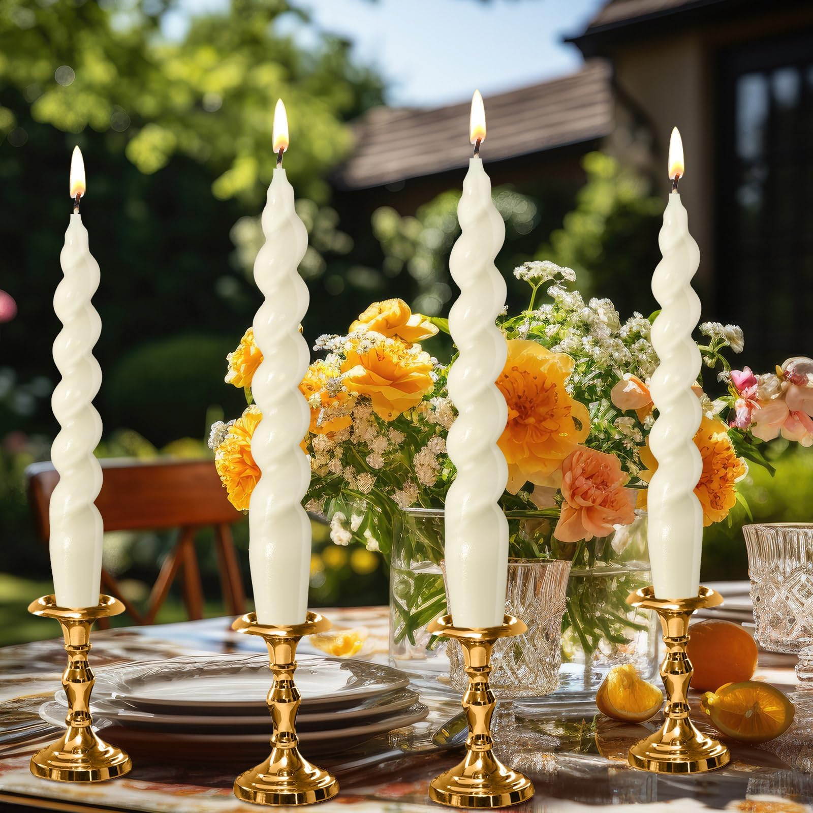 Amazon.com: Twisted Taper Candles Spiral Taper Dinner Candles Stick ...