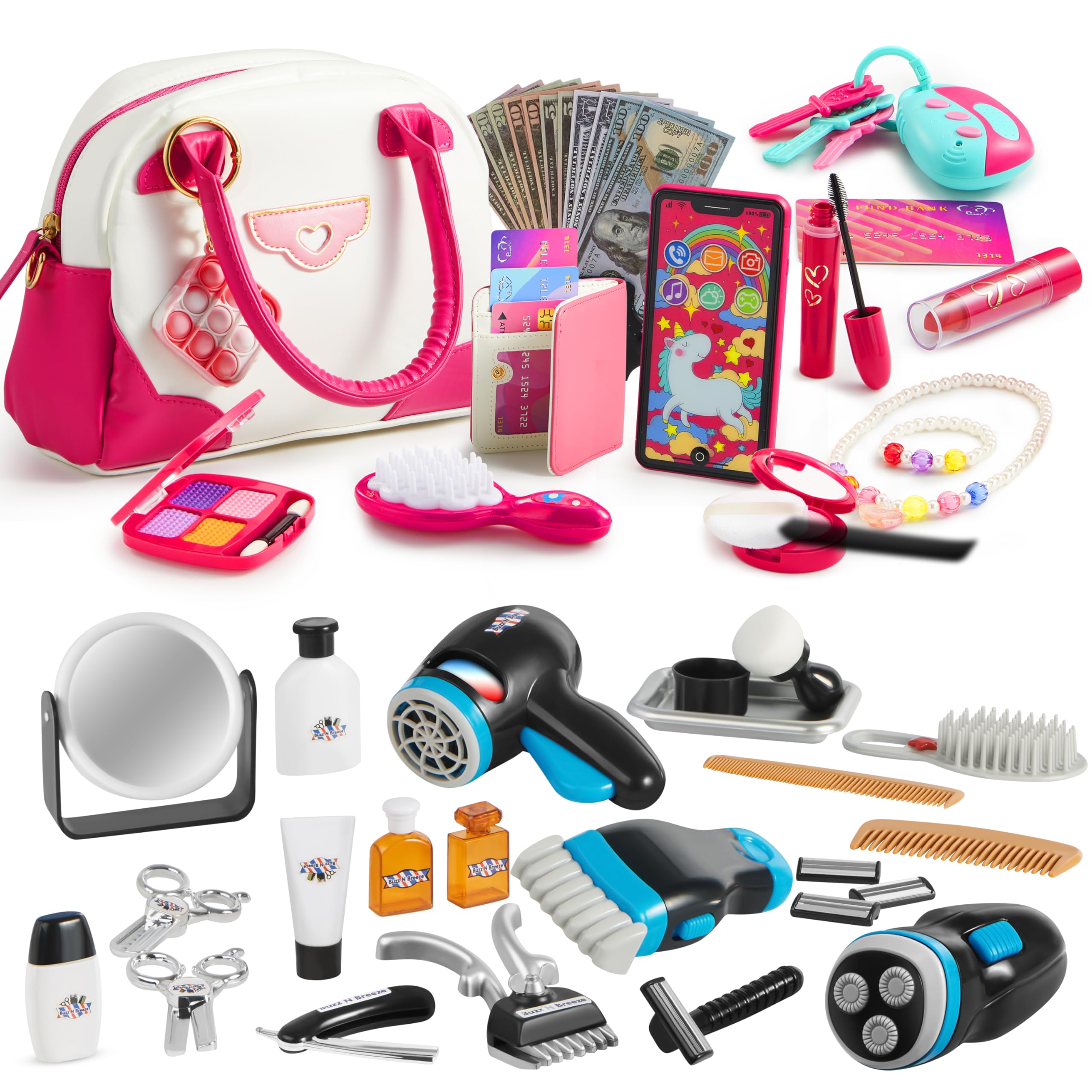 Amazon.com: JOYIN 23 Pcs Barber Shop Pretend Play Toy for Boys and ...