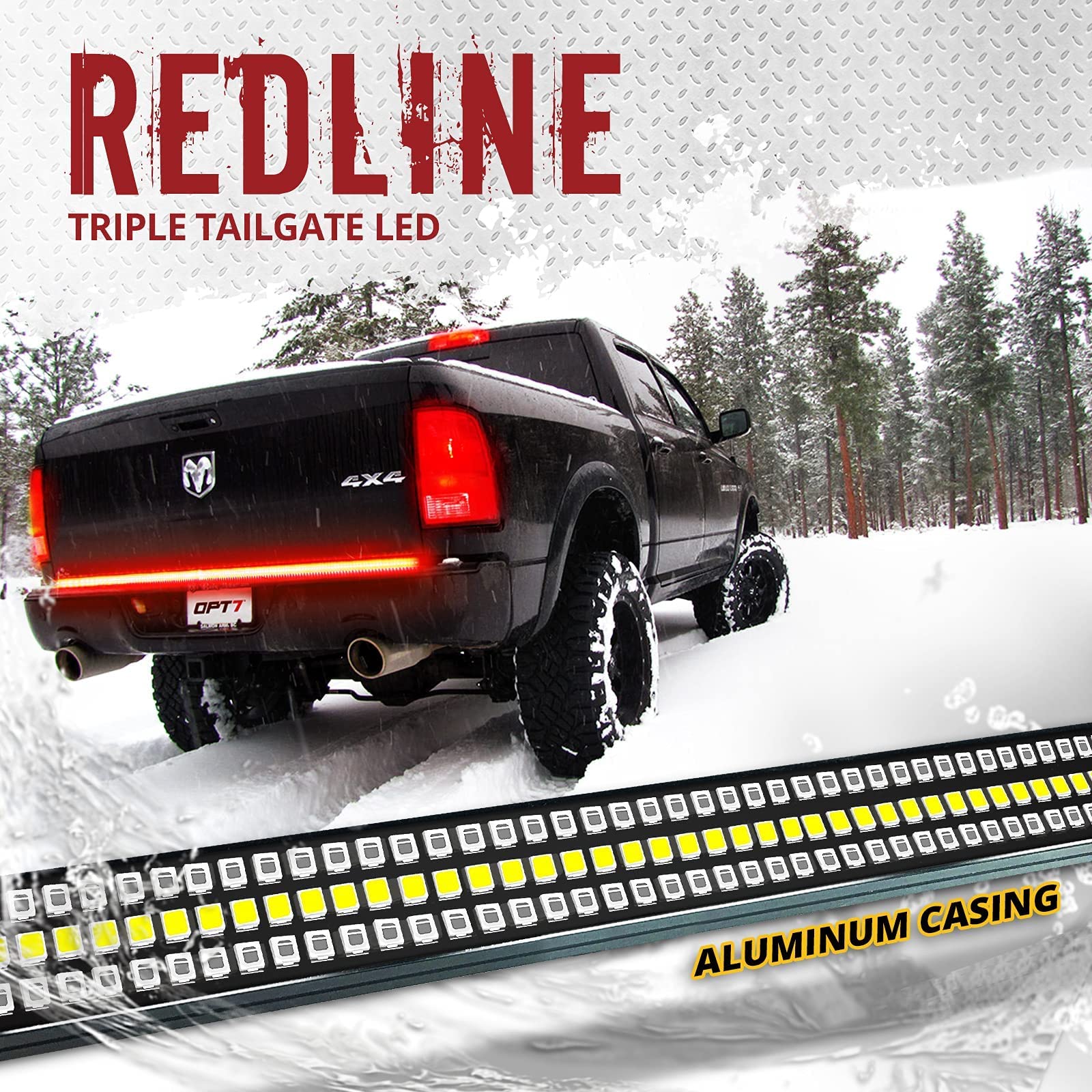 Snapklik.com : OPT7 48 Redline Triple Row LED Tailgate Light Bar w ...