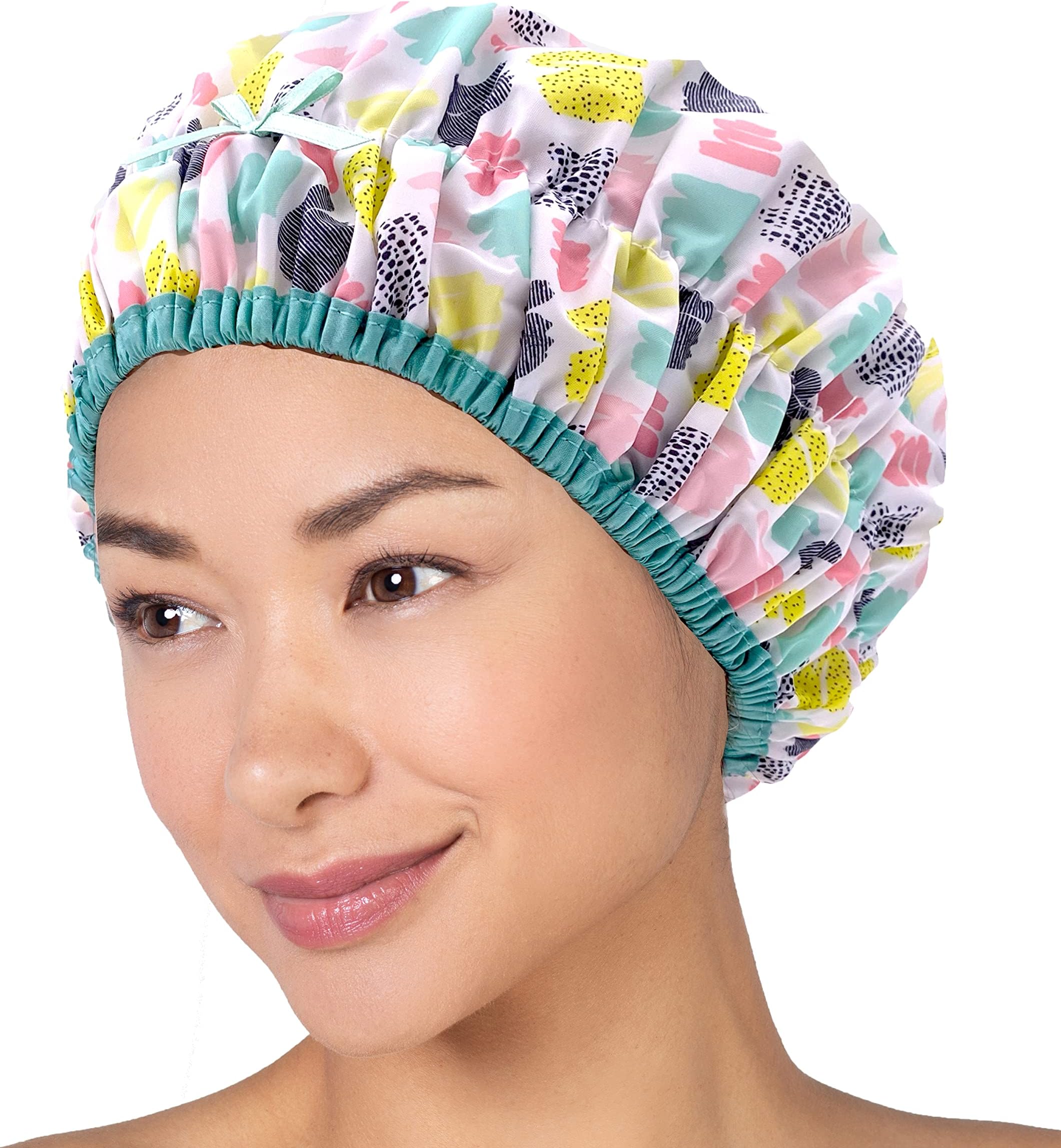 Amazon.com : Reusable Shower Cap & Bath Cap & Lined, Oversized ...