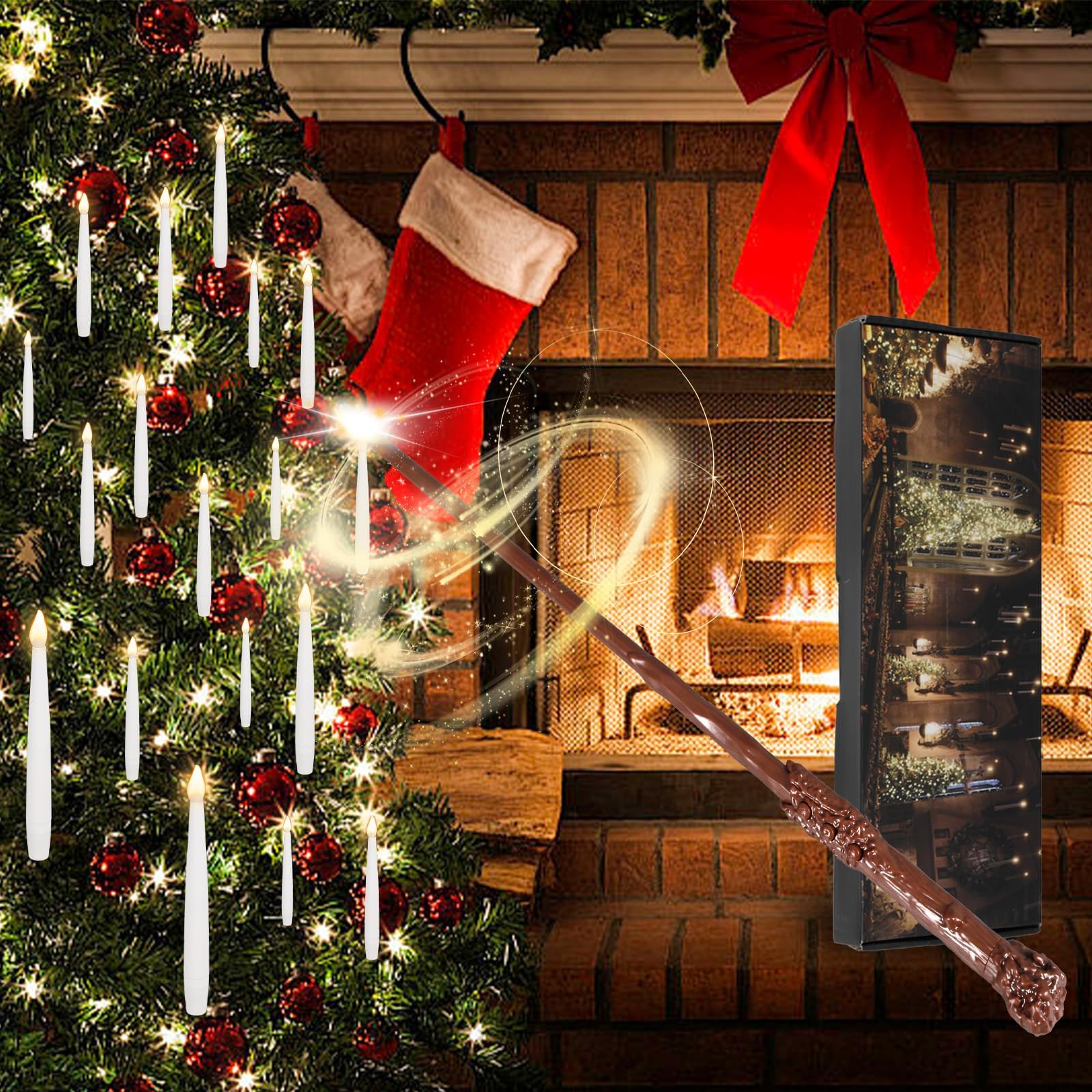 Floating Candles with Wand Remote - 12PCS Halloween Hanging Floating ...