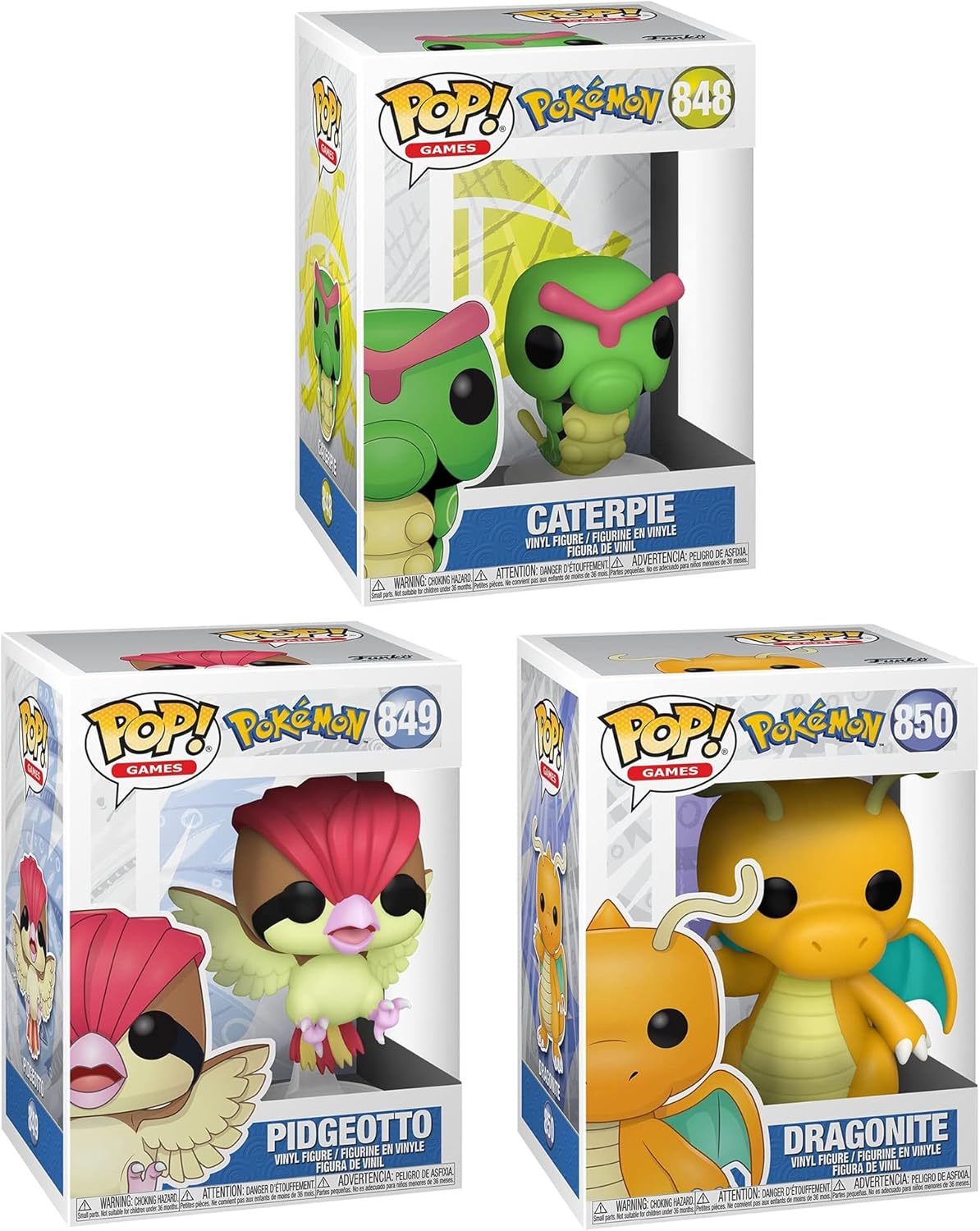 Amazon.com: Funko Pop! Pokemon Series 8 Collectors Set: Caterpie ...