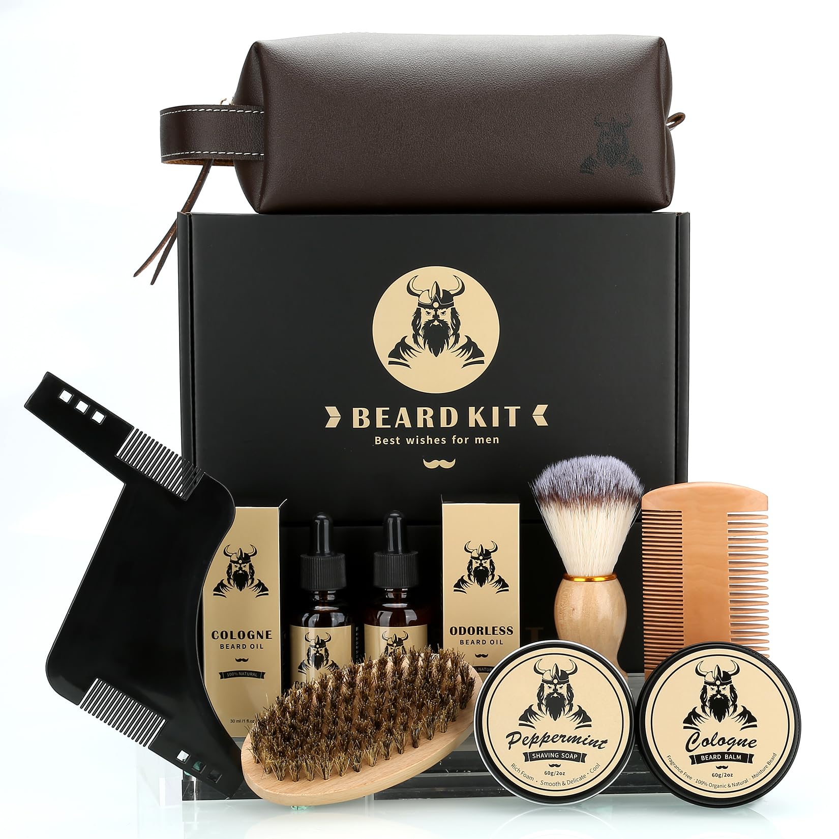 Amazon.com : Beard Care Kit Gifts for Men, 9 Pcs Beard Grooming Kit ...