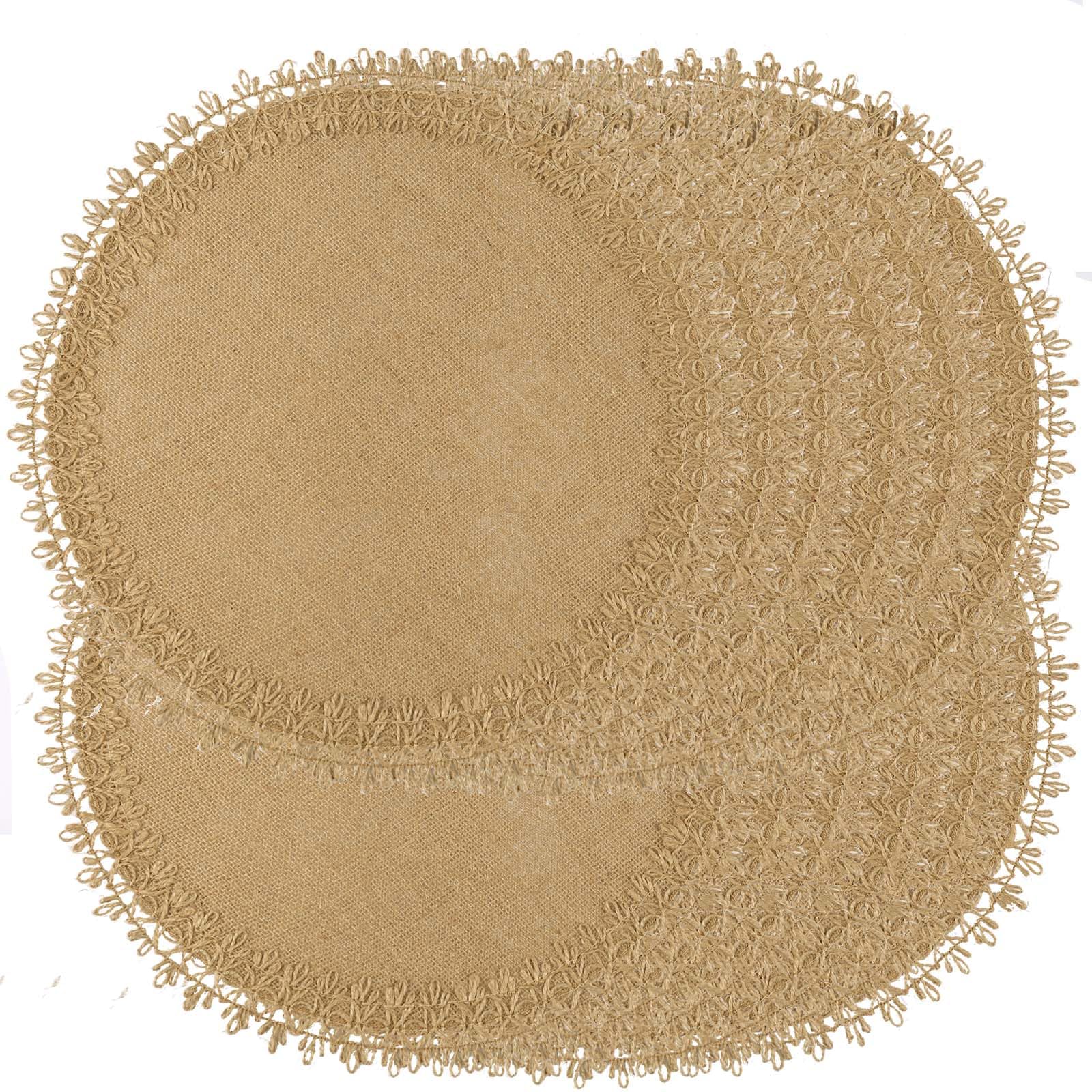 Amazon.com: Round Burlap Placemats Set of 12 Jute Rustic Place Mats for ...