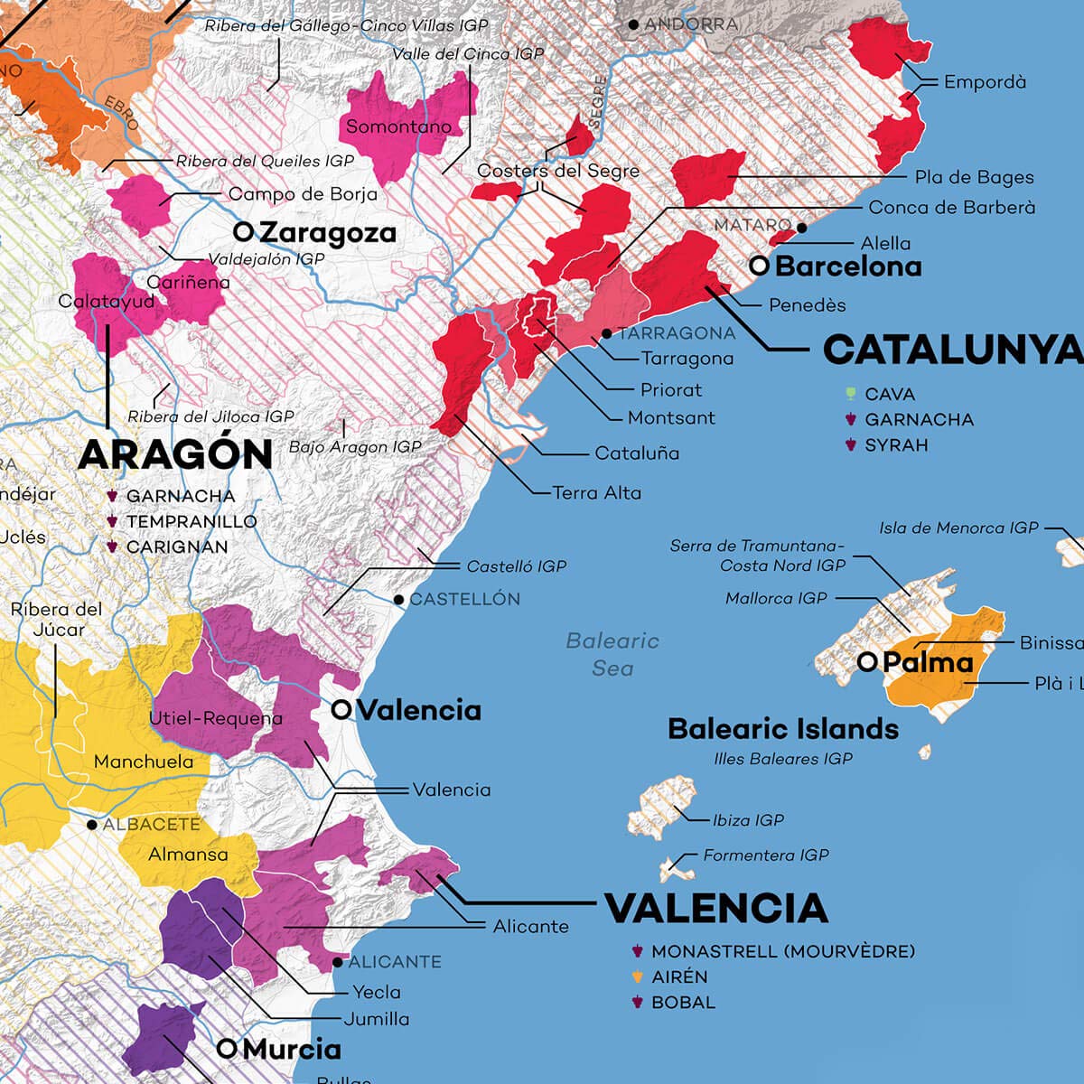 Printable Map Of Spain Wine