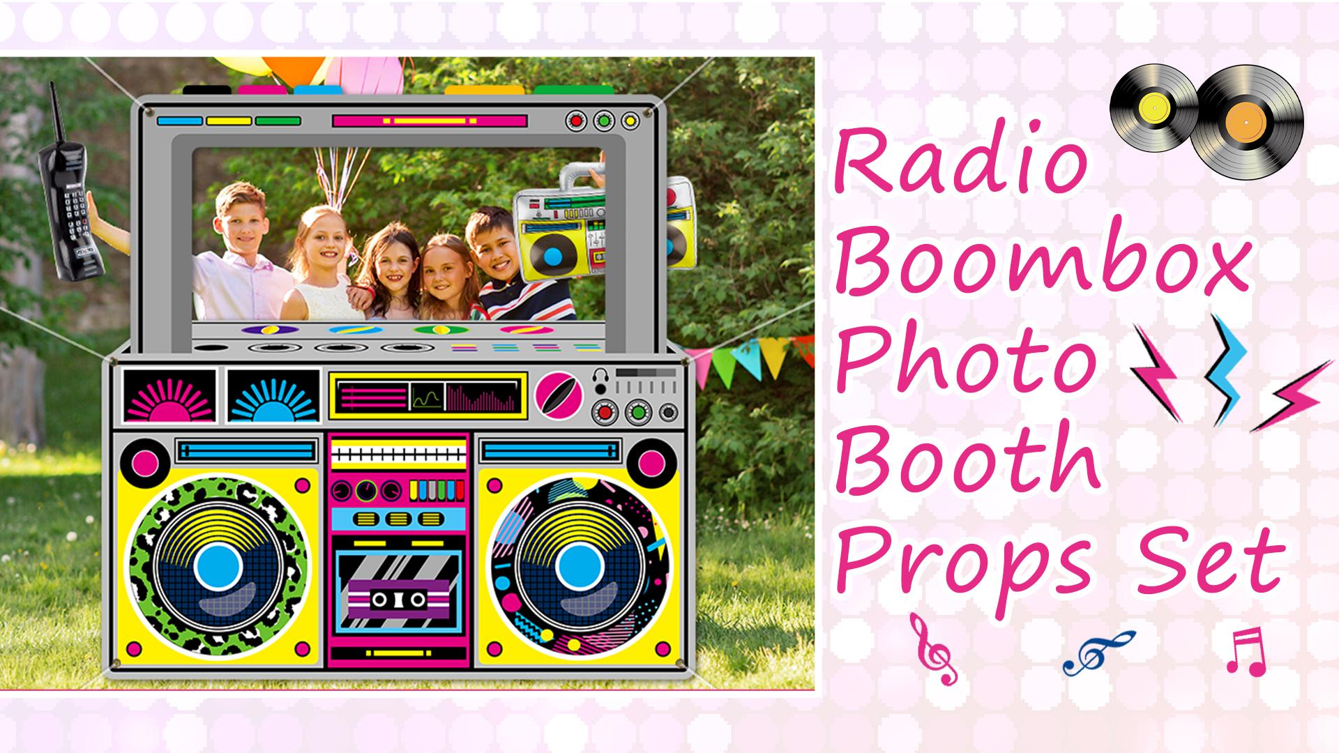Watch 90s 80s Party Decorations Radio Boombox Photo Booth Pro on Amazon ...
