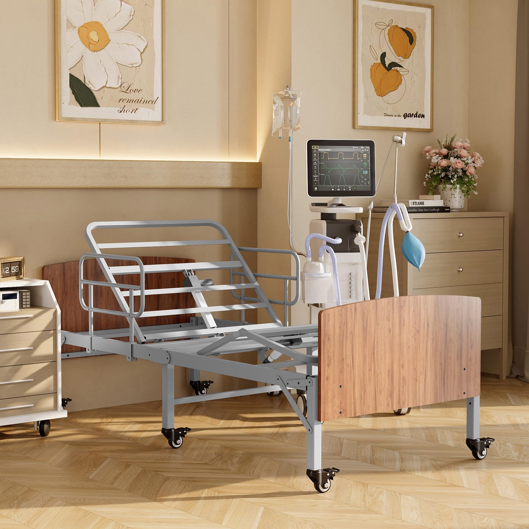 Amazon.com: ESHINE Adjustable Bed Frame with Headboard - Ergonomic ...