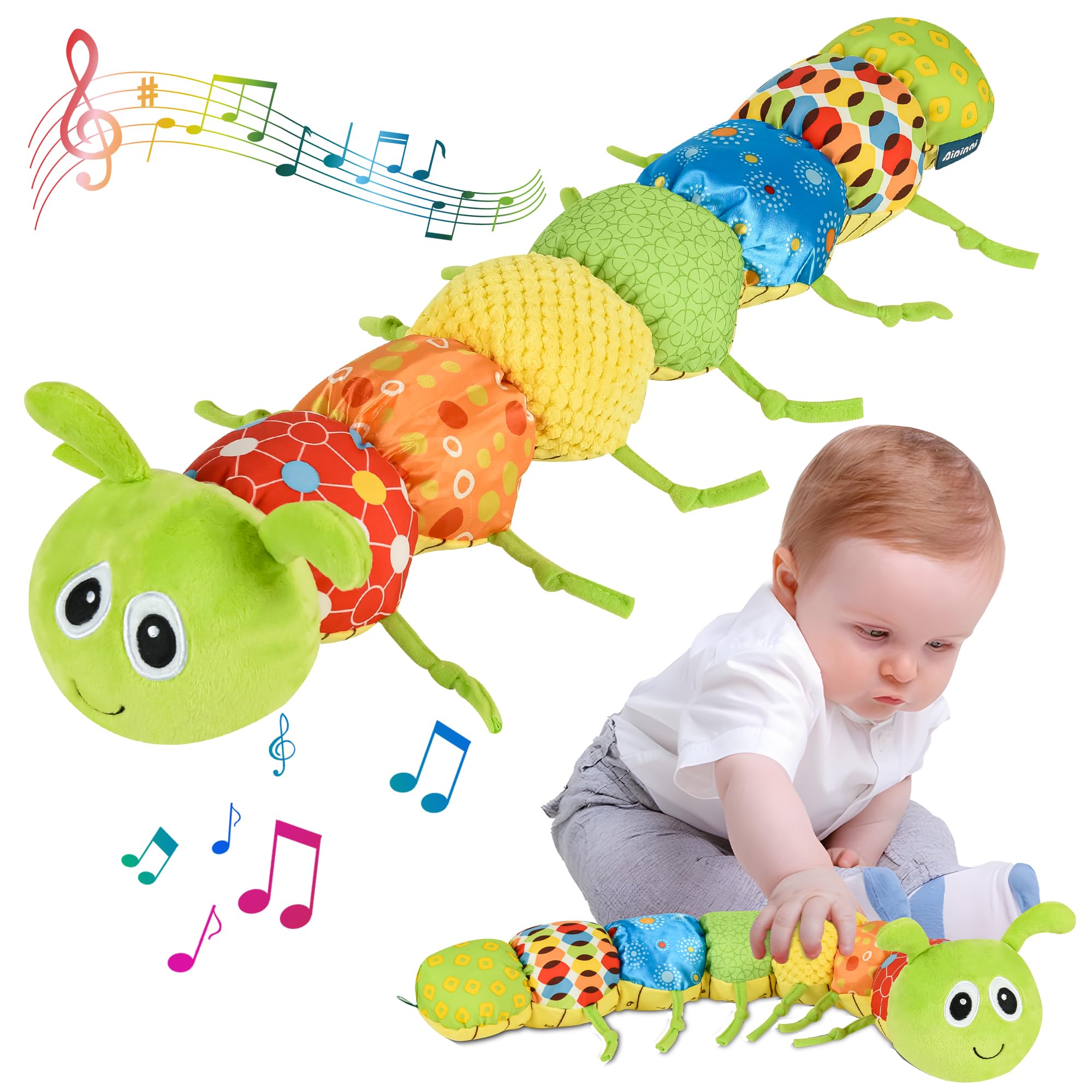 CYZAM Baby Sensory Toy Stuffed Animal Activity Soft Toys with Multi ...
