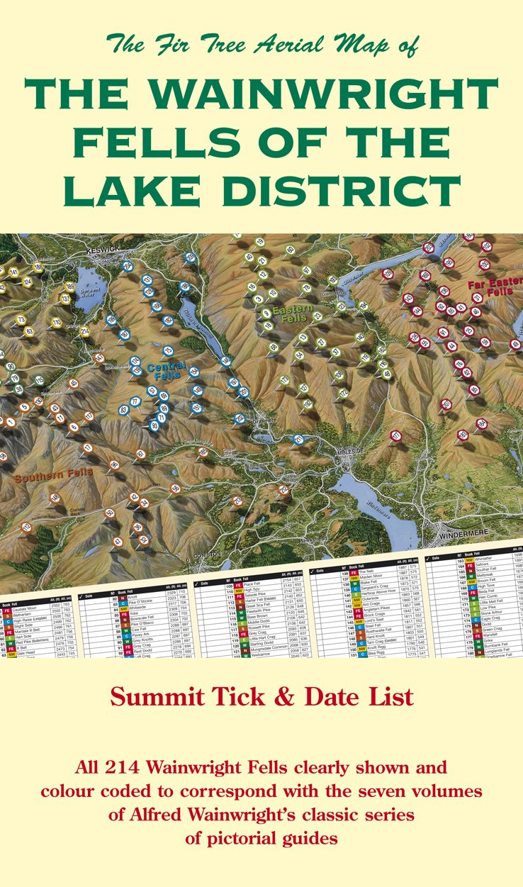 The Fir Tree Aerial Map of the Wainwright Fells of the Lake District ...
