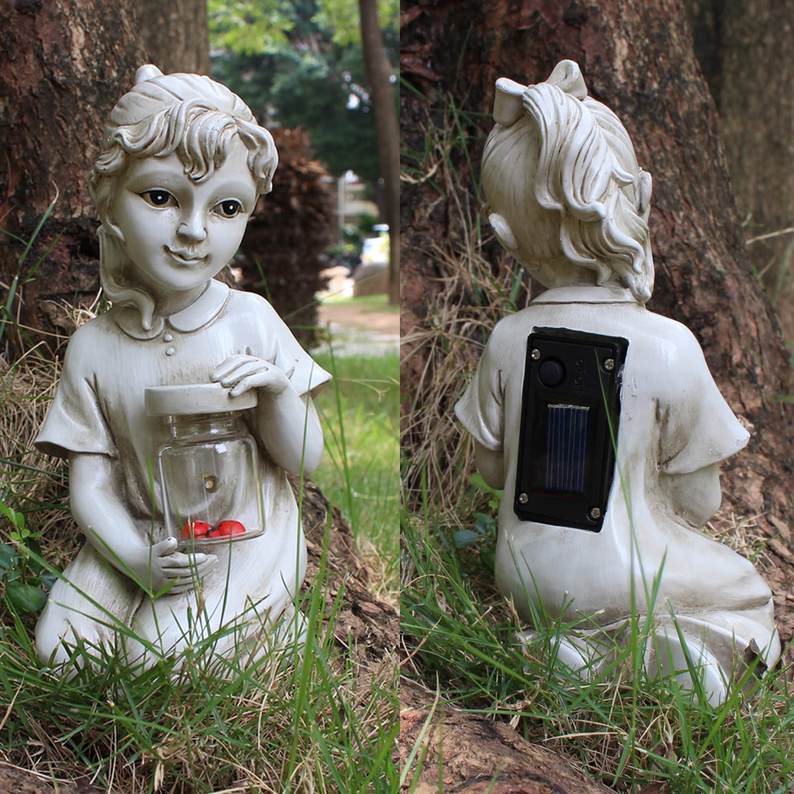 Solar Garden Statue Girl