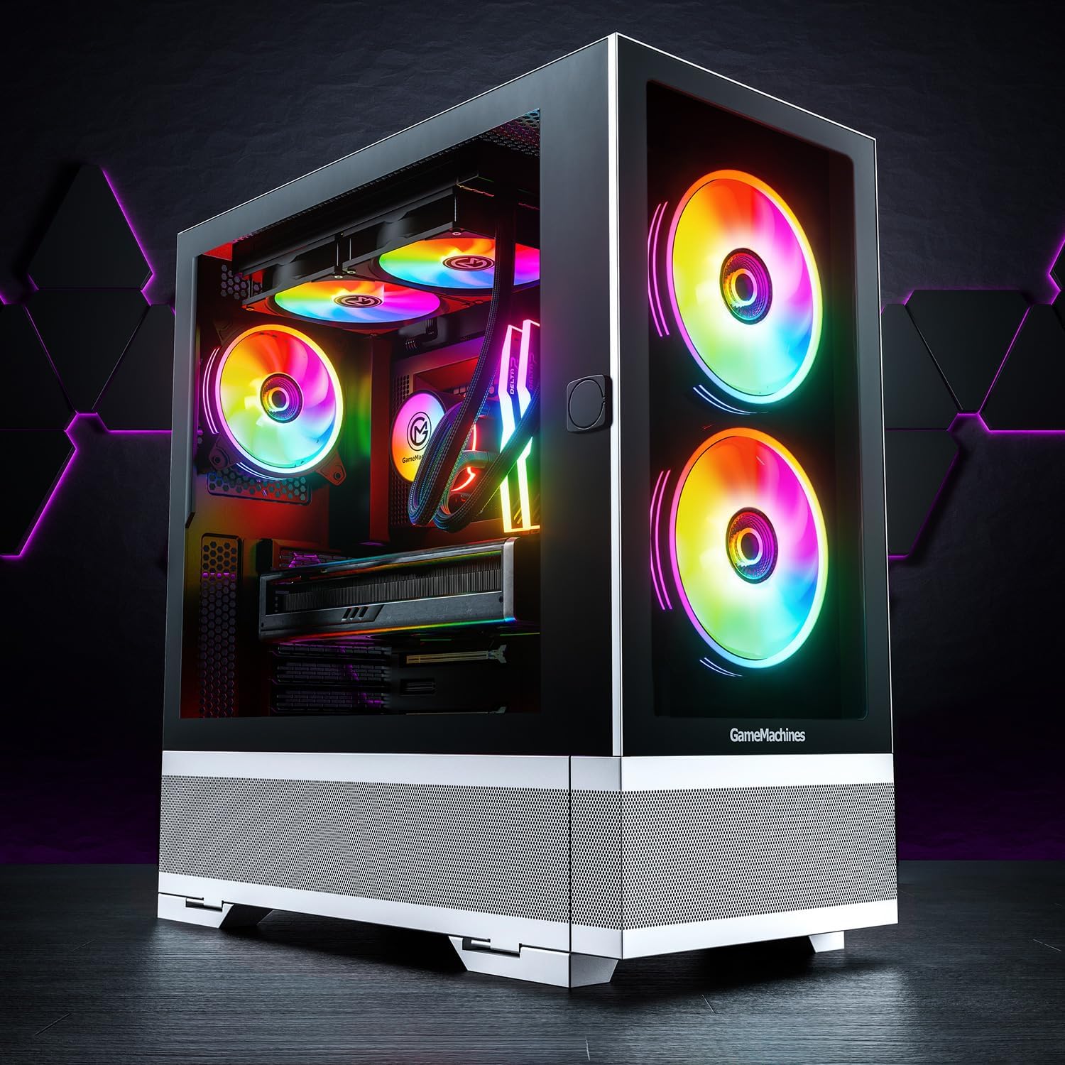 GameMachines Element Snow Edition RGB Game-pc, waterkoeling, AMD Ryzen ...