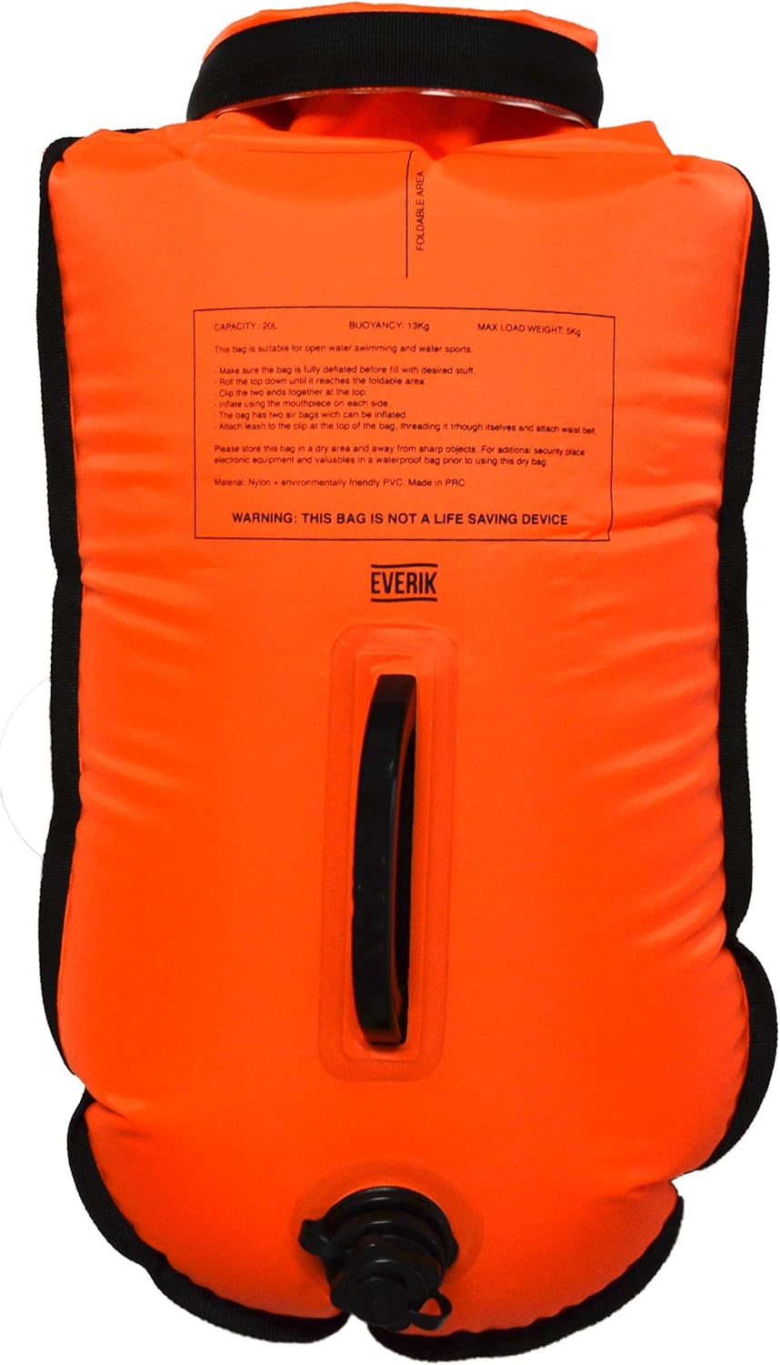 EVERIK Inflatable Float Swim Bag Swimming Buoy for Free Water Swimmers ...