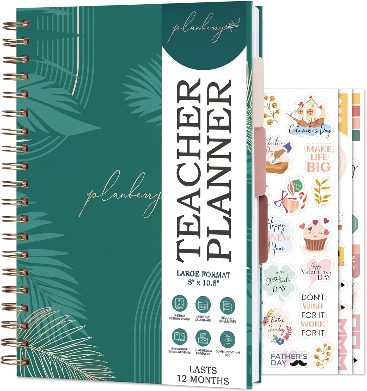 Amazon.com : PLANBERRY Teacher Planner – Undated School Year Plan Book ...