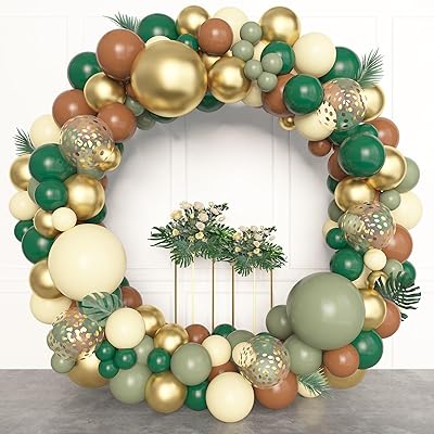 Amandir 153pcs Green Brown Balloon Garland Arch Kit, Philippines | Ubuy