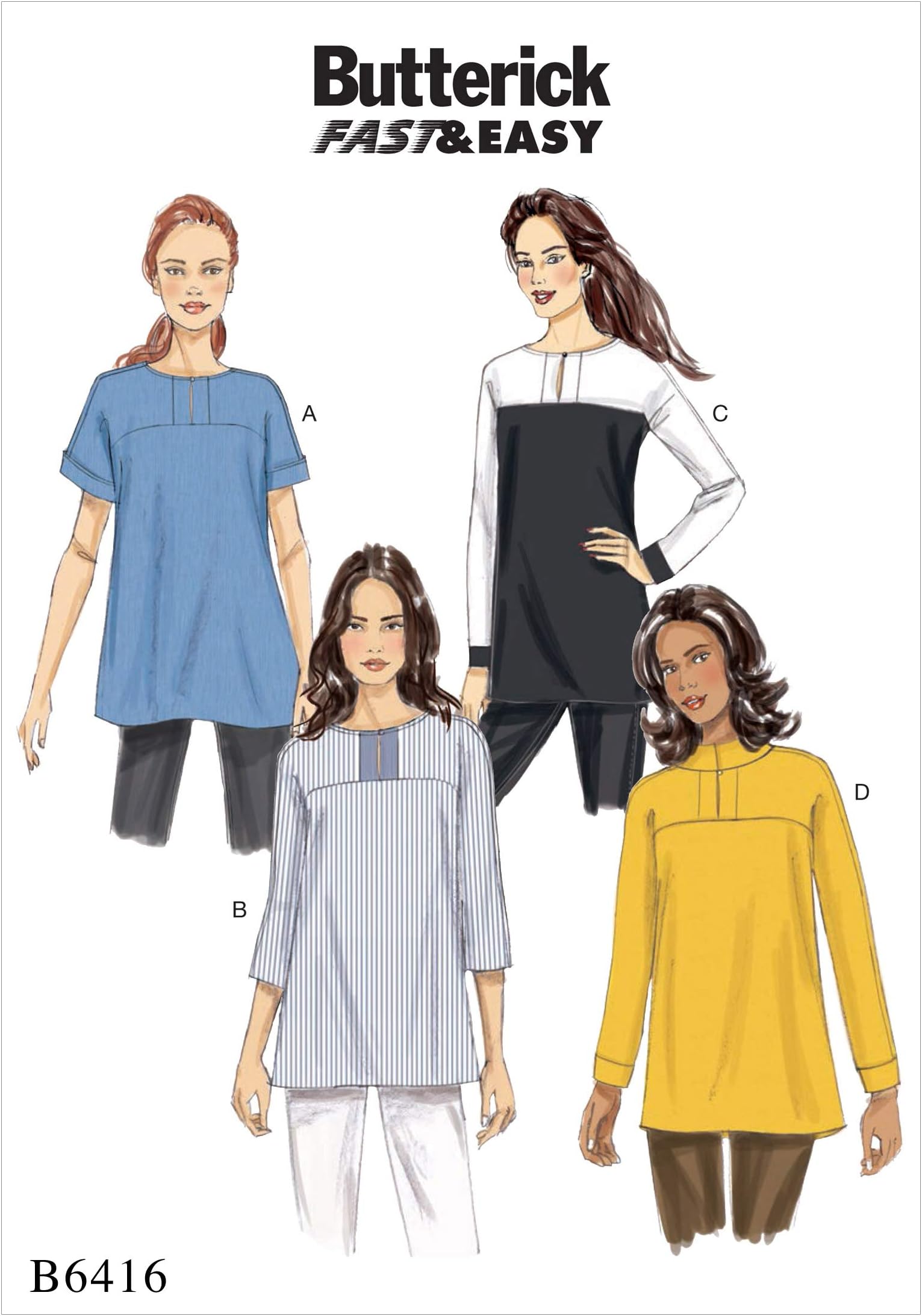 New Look sewing pattern 6292: Misses' Tunic or Top and Pull-on Pants ...