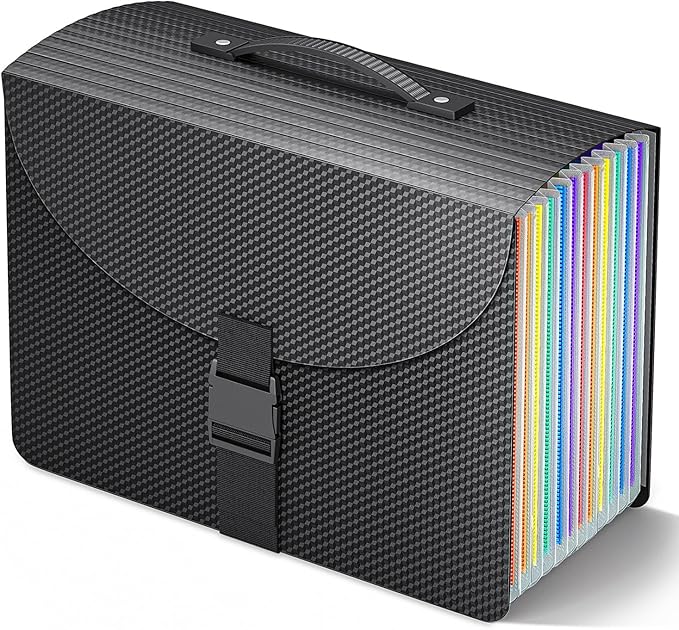 Fun Storage File Organiser Box Files Folder,13 Pockets Document ...