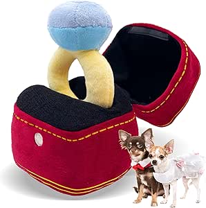 Amazon.com: Mewcho Dog Wedding Toy Engagement Plush Ring Box for Dog ...