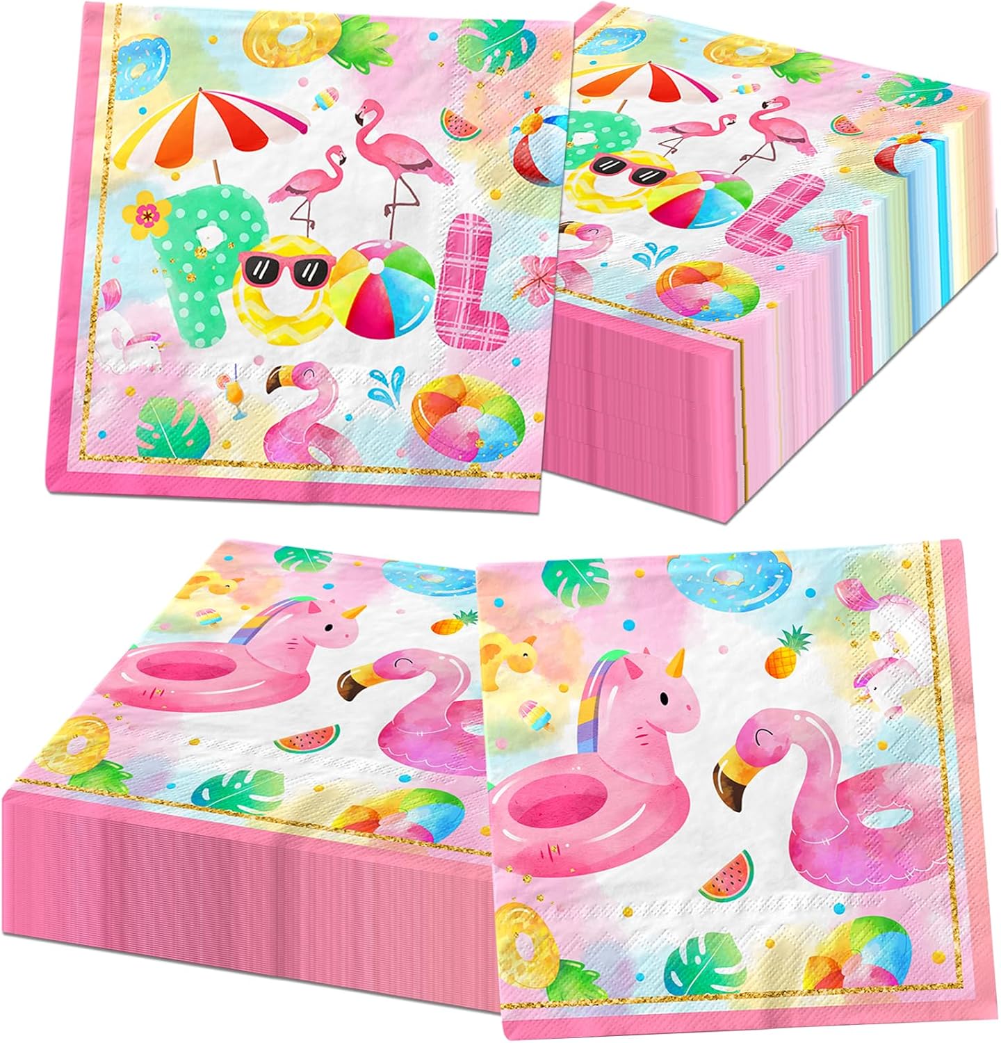 Amazon.com: 40pcs Pool Party Napkins Summer Pool Party Supplies ...