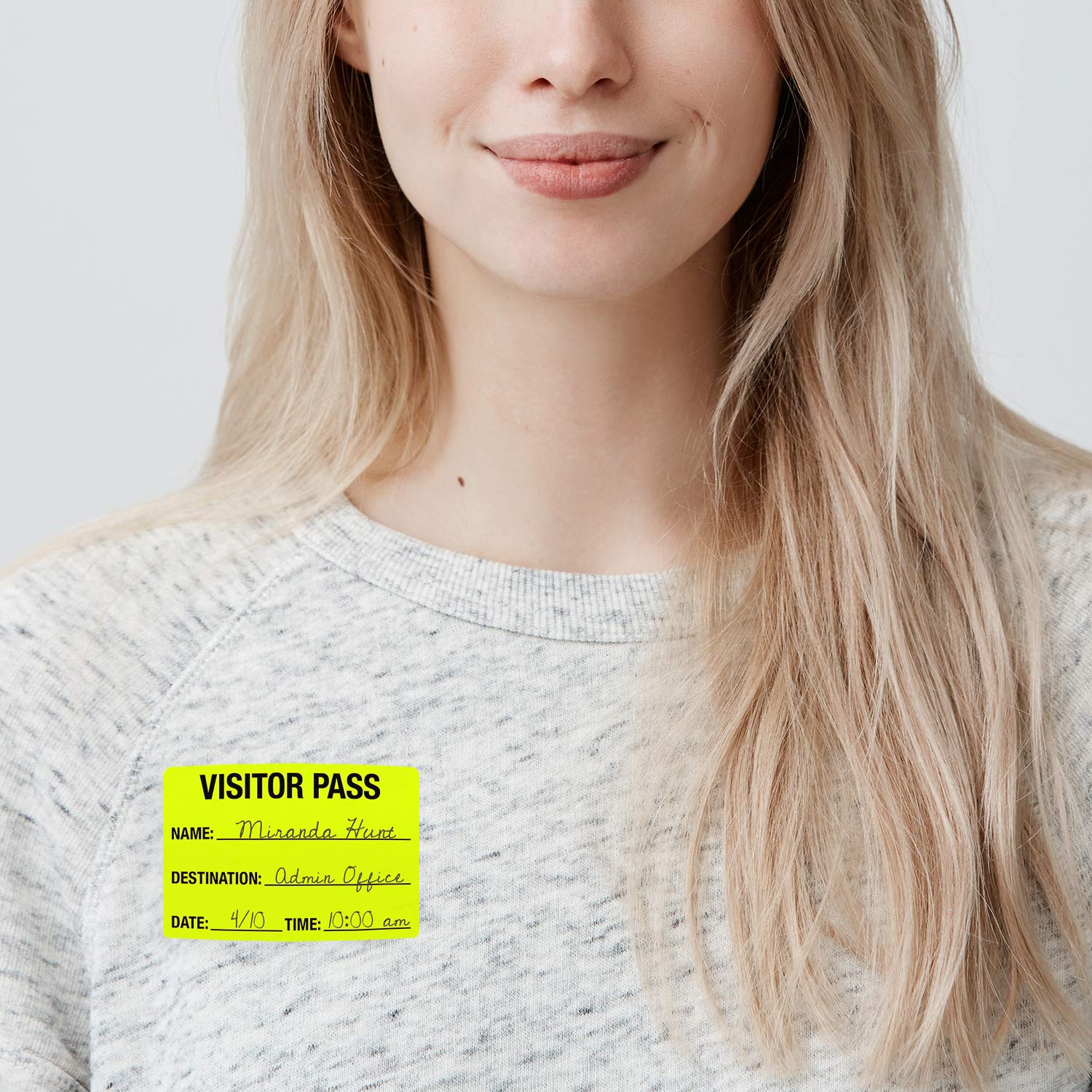 Snapklik.com : Chartreuse Visitor Pass / 500 Fluorescent Yellow ID ...