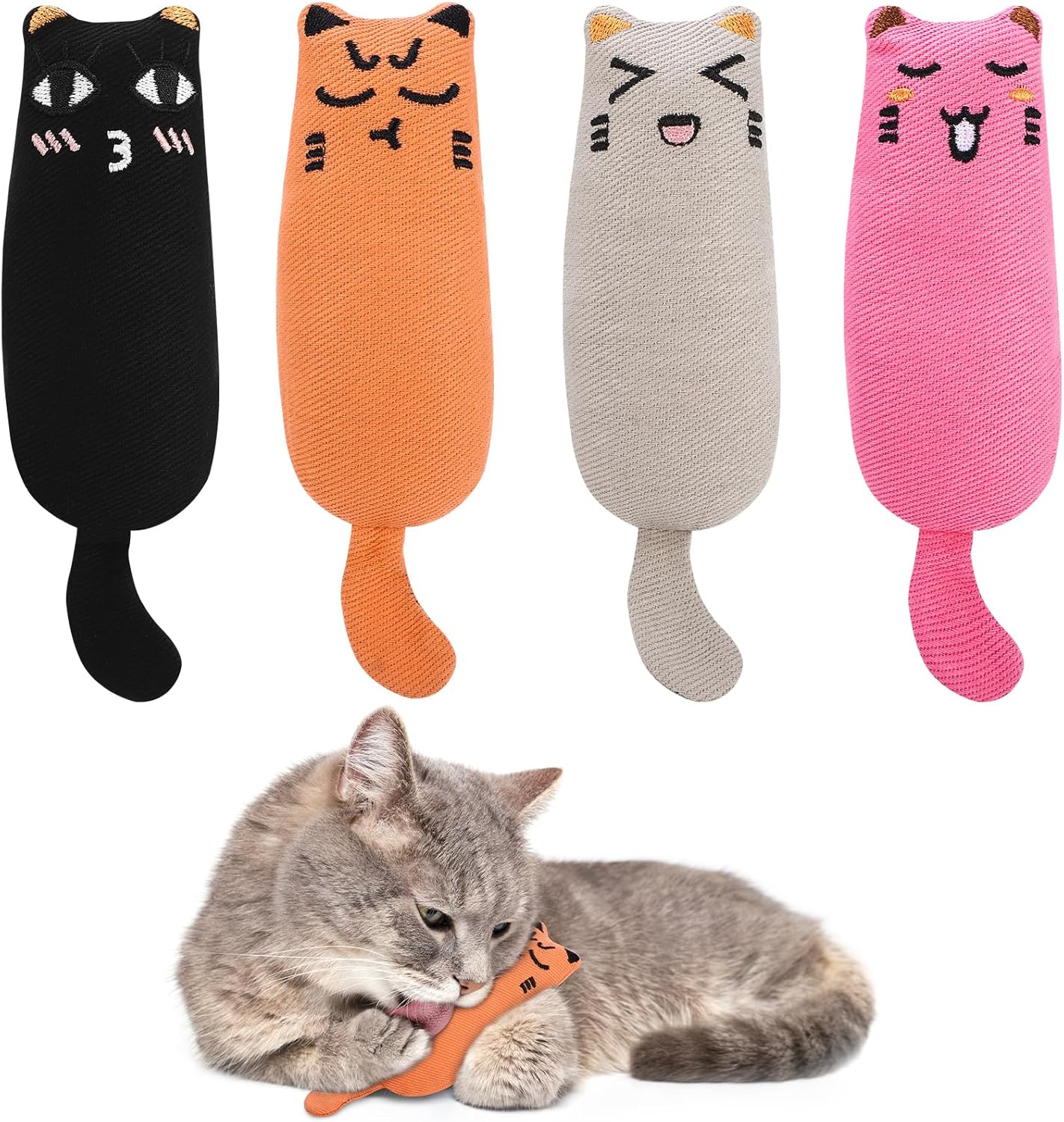 GSrenyu 4 Pieces Catnip Cat Toys,Cat Nip toys for Cats Chew Toy for Pet Cats Playing Chewing ...