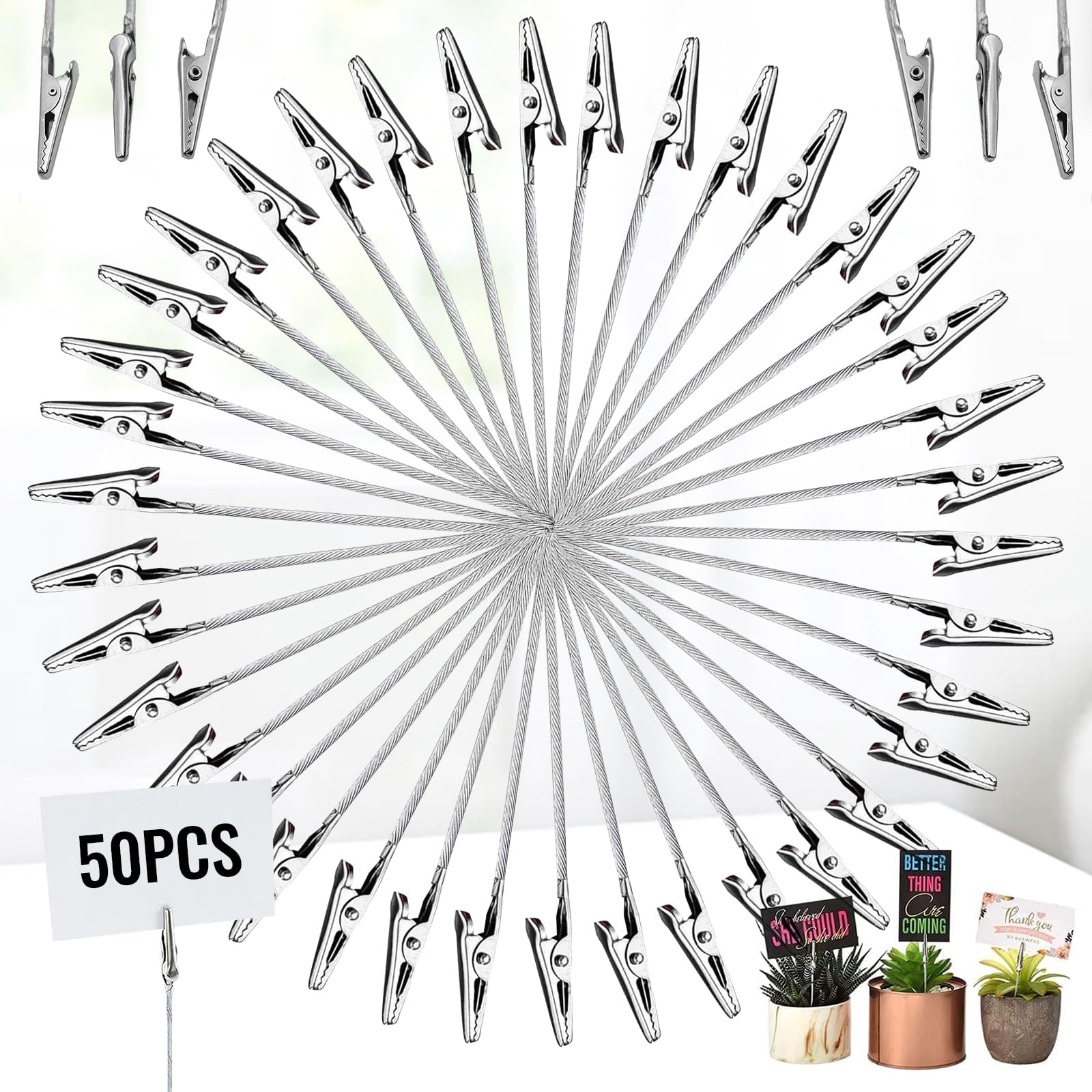 50 pcs Pinces à Photo Alligator, Pinces à Pince Crocodile en Fil ...