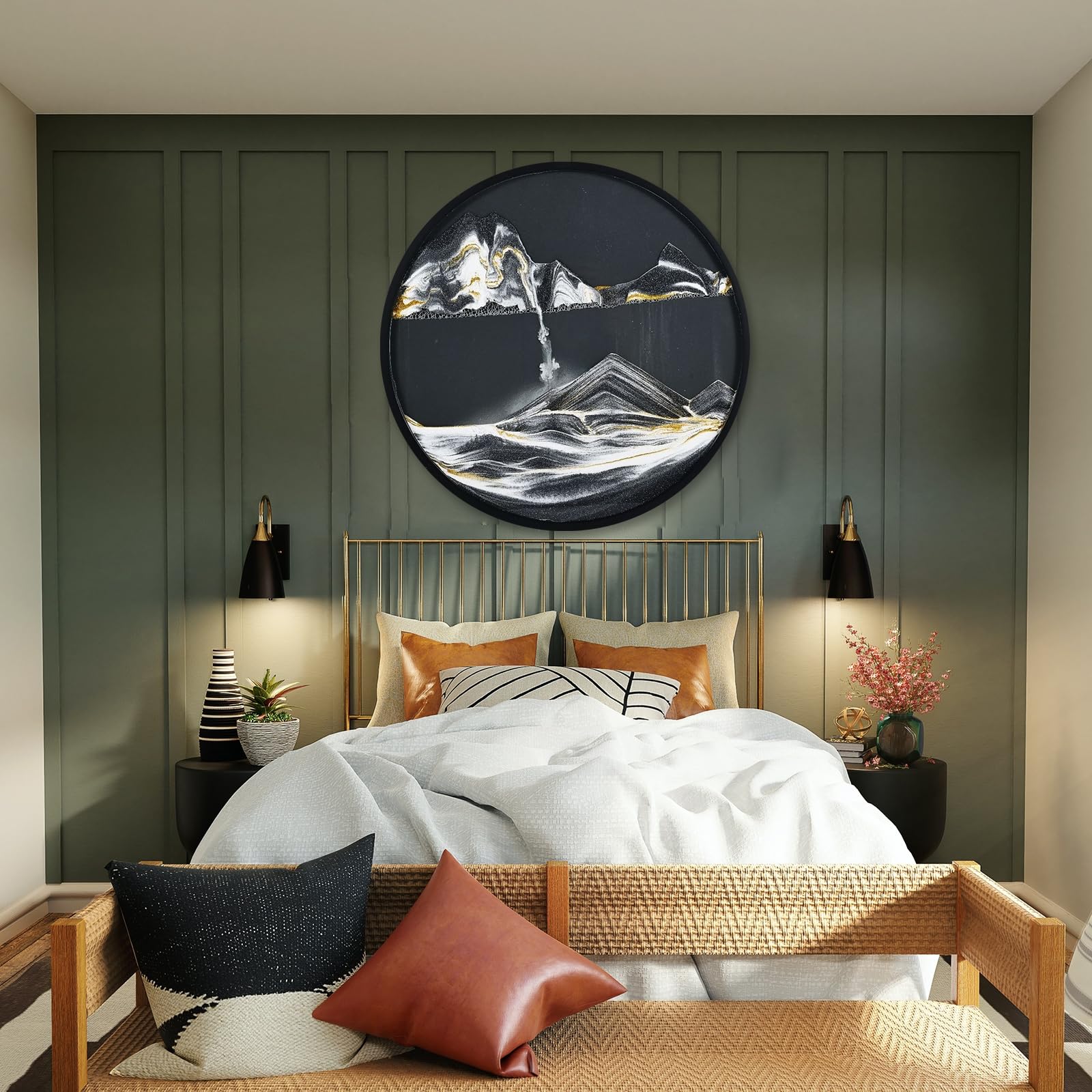 Amazon.com: 23.6" Moving Sand Art Wall Decor, Wall Mounted Flow Sand ...