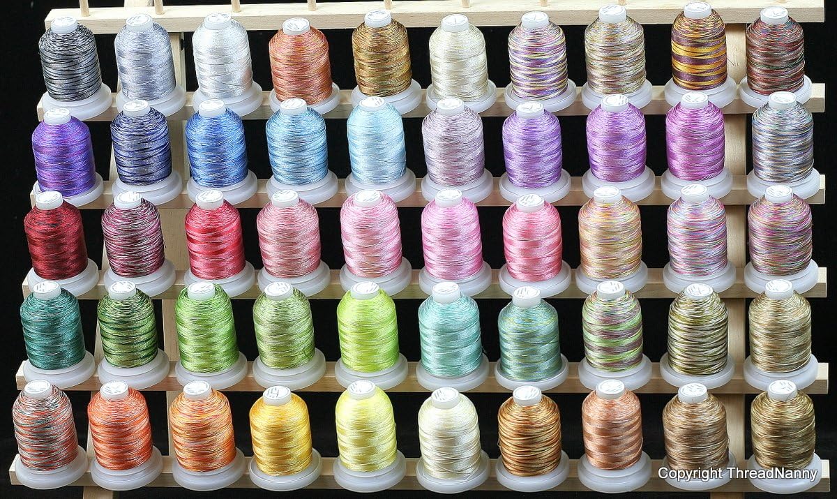 Amazon.com: New 50 Cones Variegated Colors Polyester Machine Embroidery ...