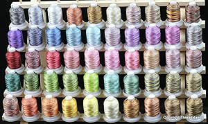 Amazon.com: New 50 Cones Variegated Colors Polyester Machine Embroidery ...