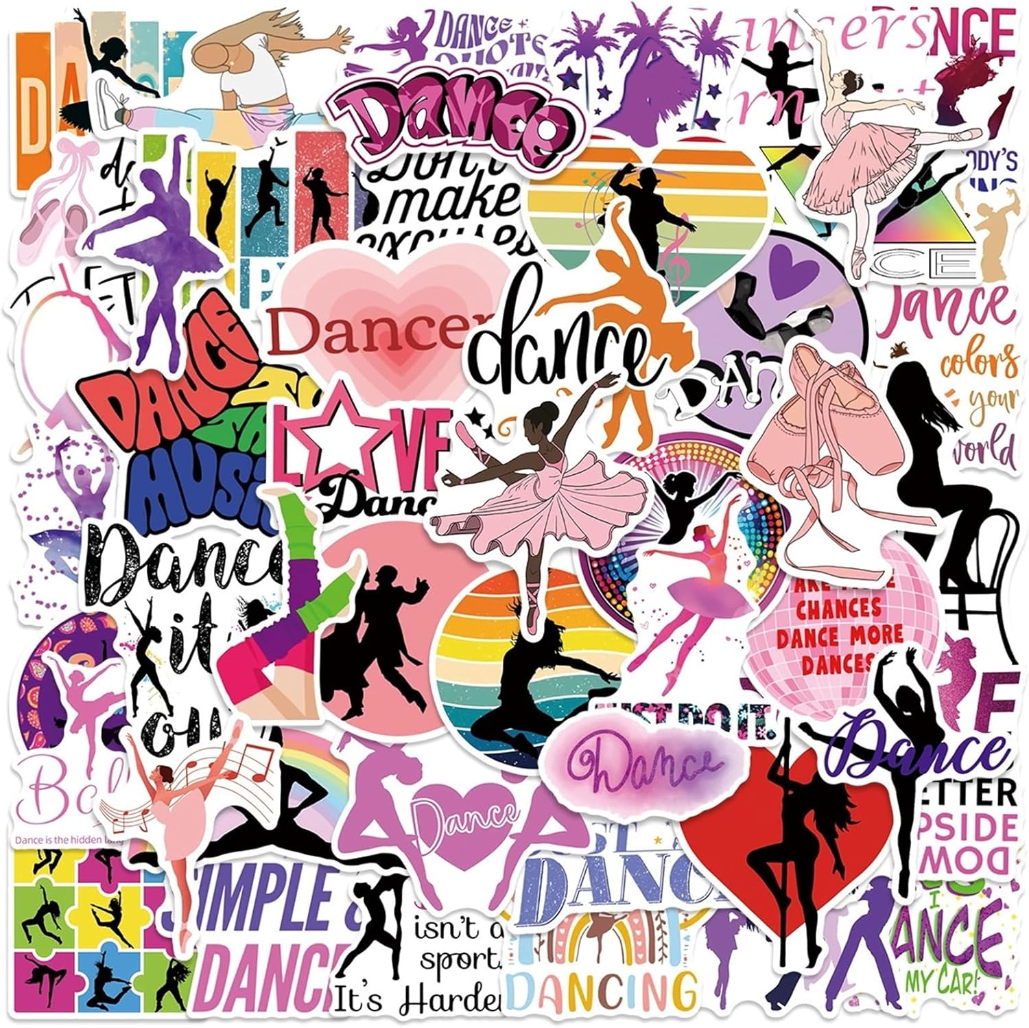 Amazon.com: 50 PCS Dancing Stickers, Dancer Stickers Vinyl Waterproof ...