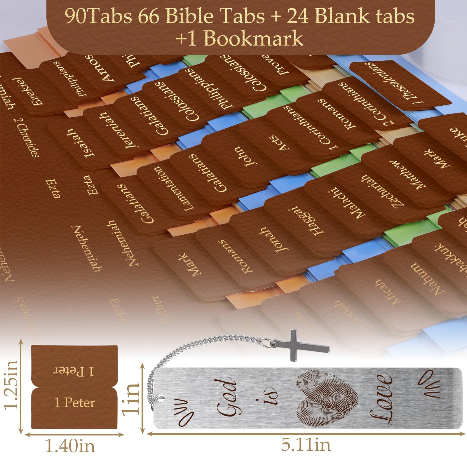 Rose Colored World Pink Leather Bible Tabs, Laminated Bible Tabs For ...