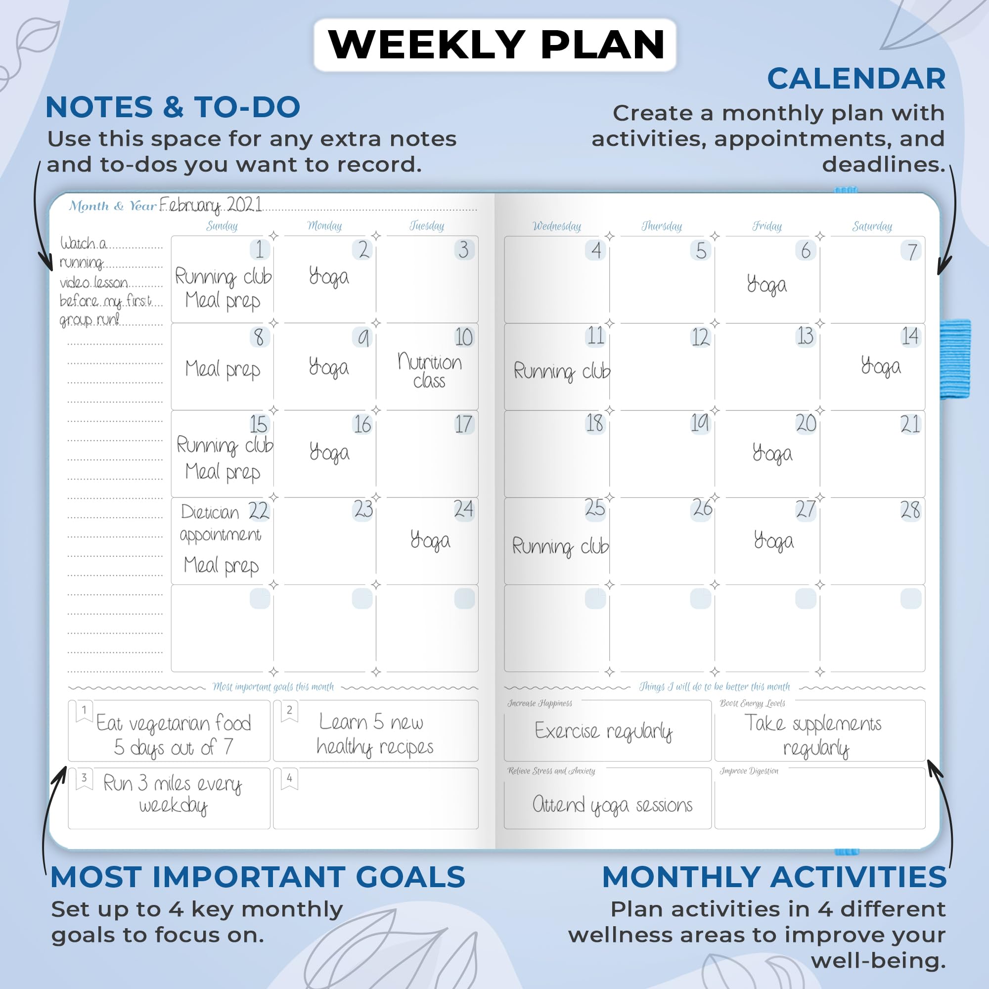 Snapklik.com : GoGirl Food Journal & Wellness Planner Diet & Fitness ...