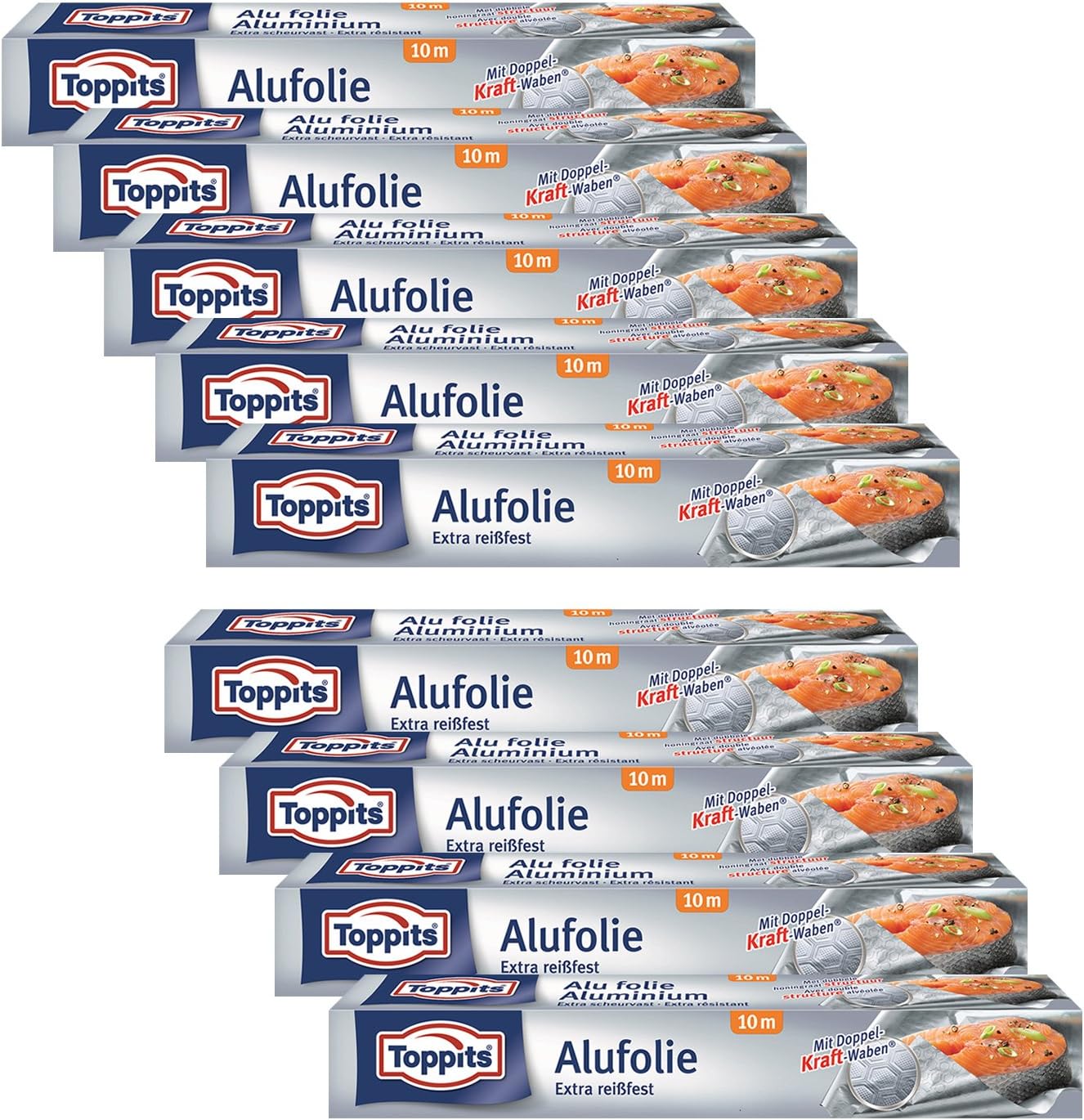 Toppits Drei Aluminiumfolien extra reißfest mit Doppel-Kraft-Waben (3 ...