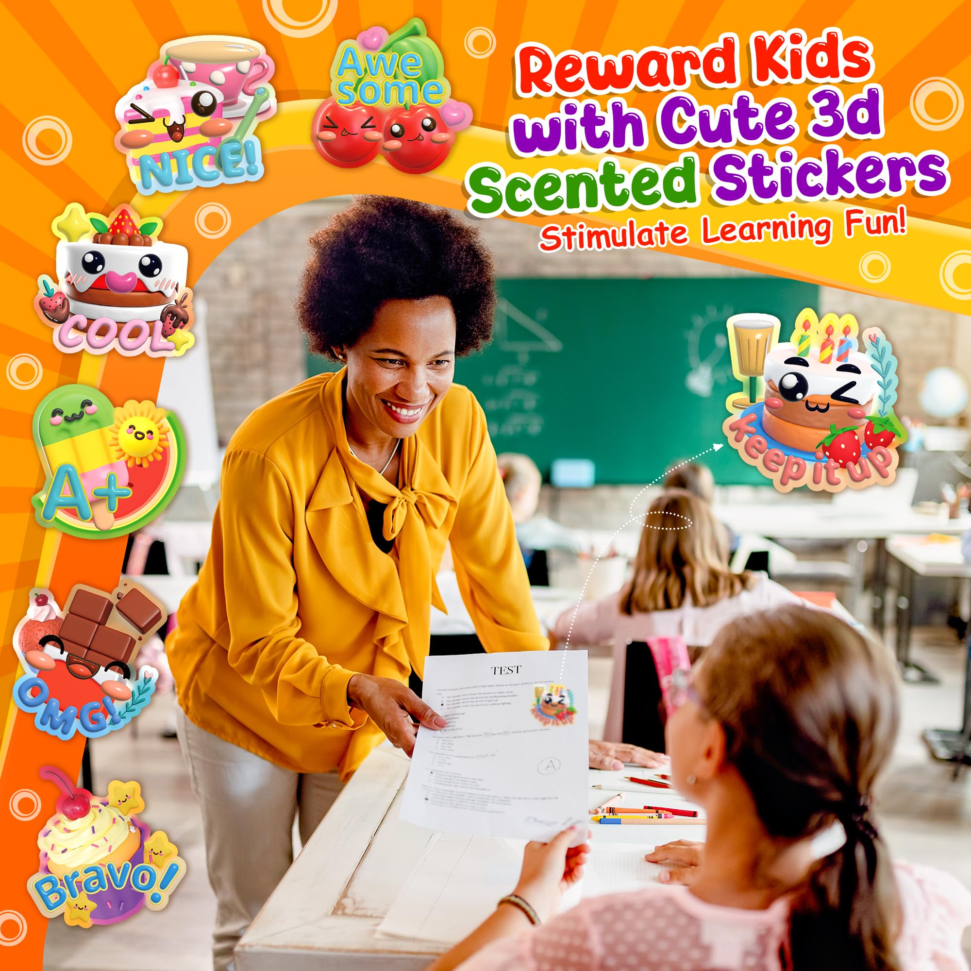 Snapklik.com : 240 Pcs 3D Large Food Scratch And Sniff Stickers ...