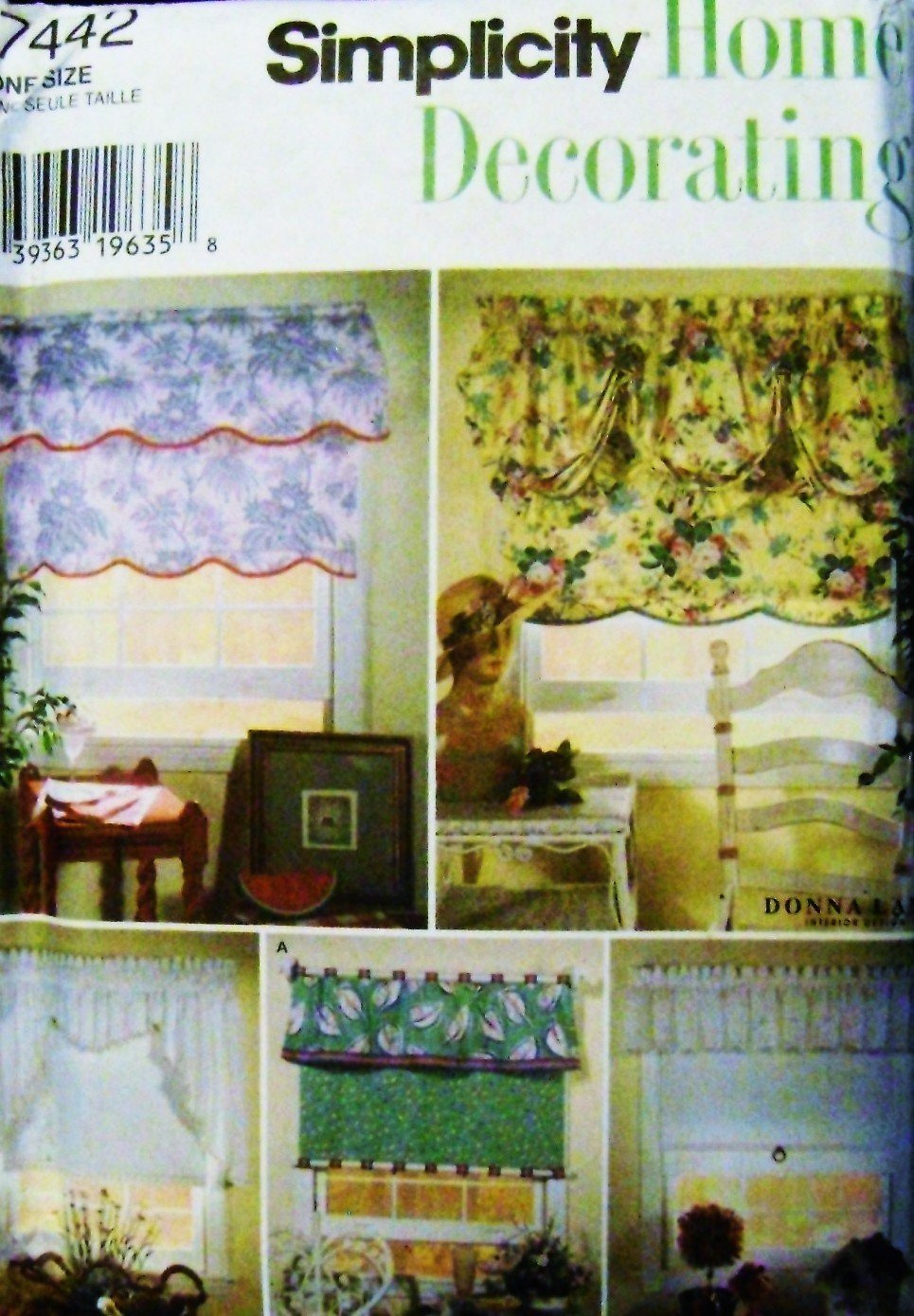 Amazon.com: Simplicity Home Decorating Pattern 7442 ~ Window Valances ...