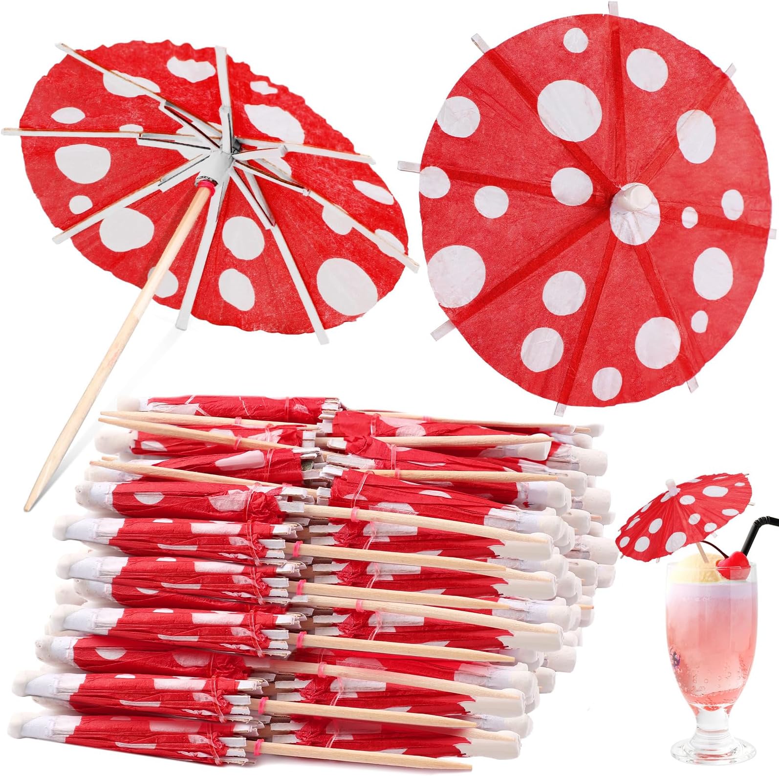 Amazon.com | Tanlade 100 Pcs Summer Drink Umbrellas Cocktail Picks ...
