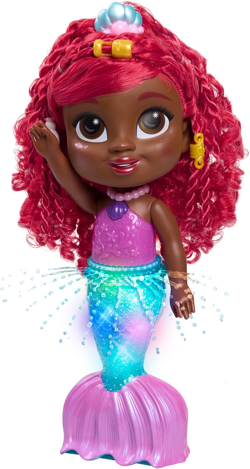 Amazon.com: Just Play Disney Junior Splash & Glow Ariel Doll, Kids Toys ...