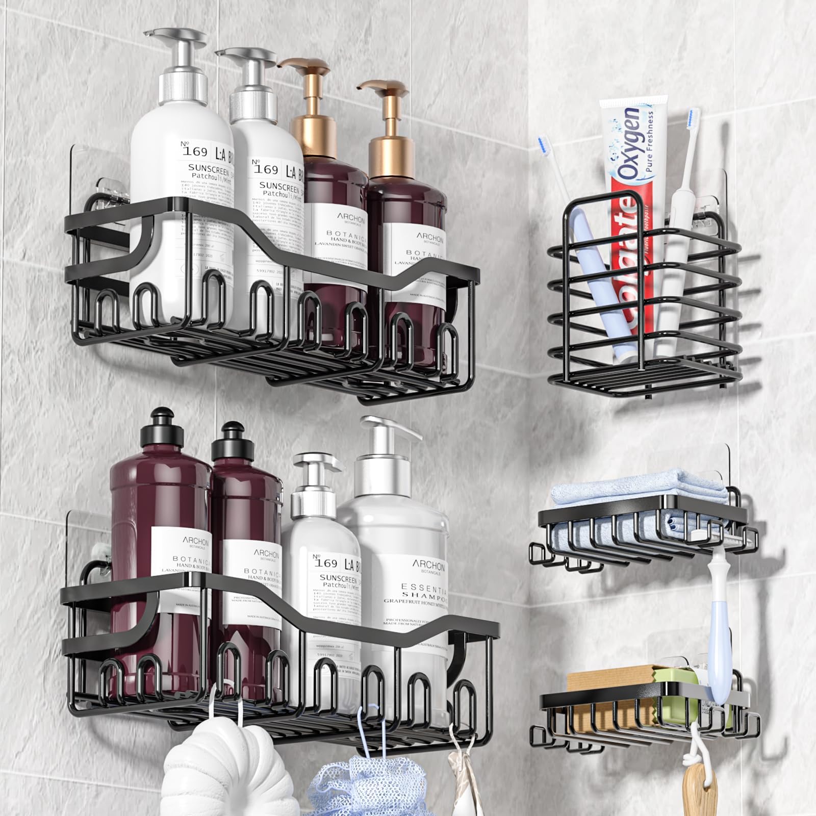 Amazon.com: Fixwal 3 Pack Shower Caddy Bathroom Organizer Shelf with 4 ...